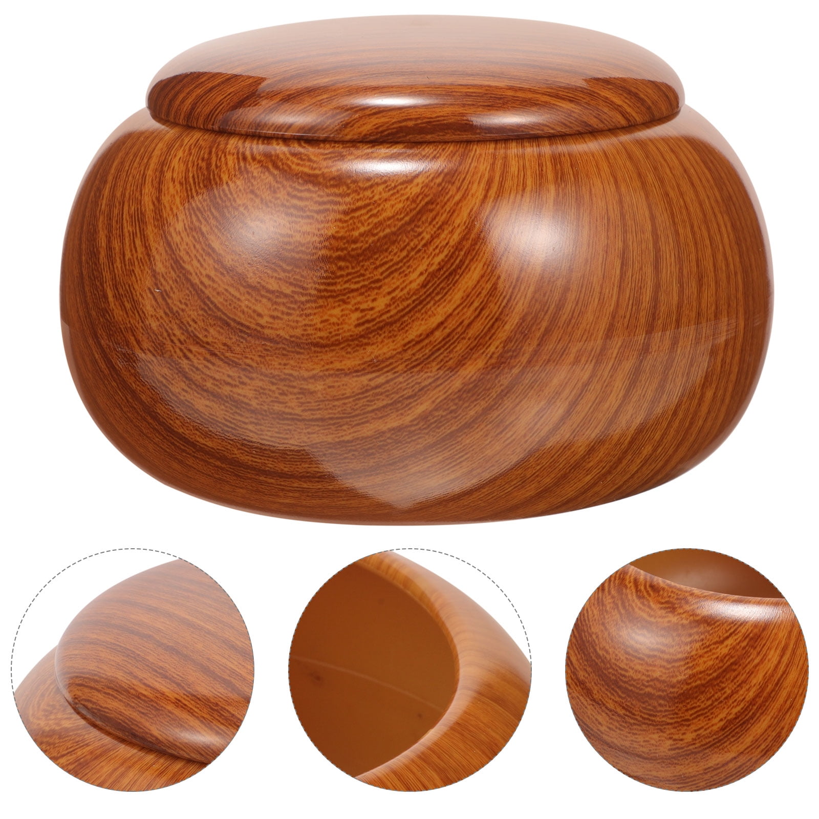Raindrops Brown Plastic Go Game Pot with Lid for Storing Chess Pieces ...