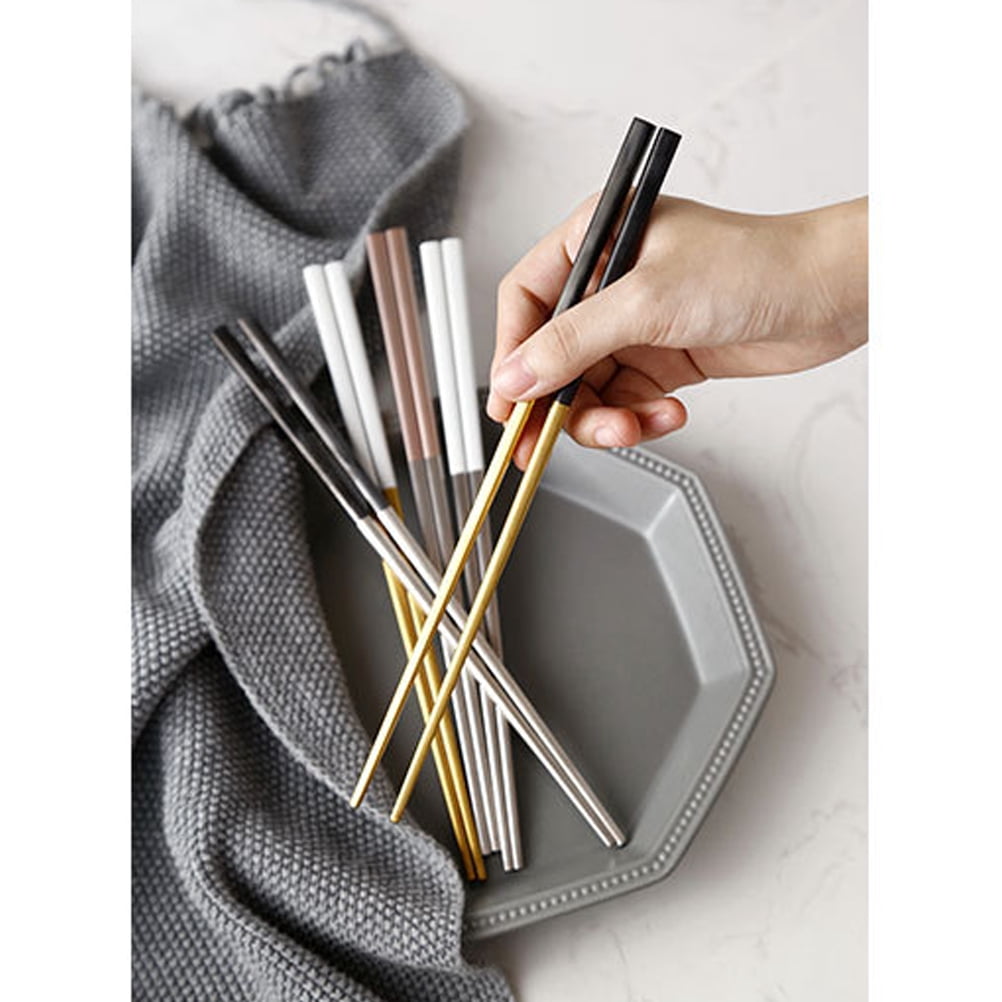 Raindrops Brushed Stainless Steel Square Chopsticks in Multiple Colors ...