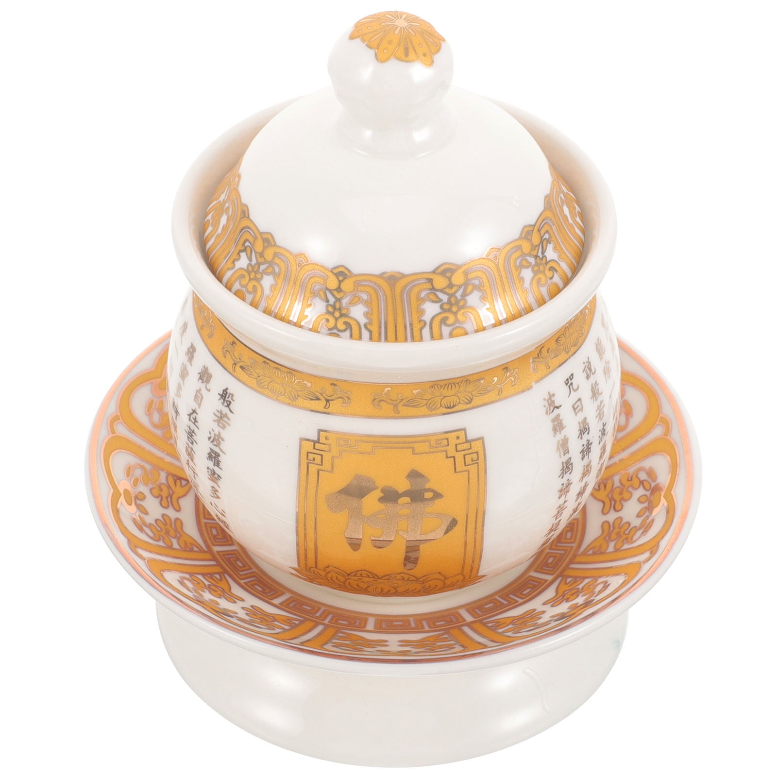 Raindrops Buddhist Worship Ceramic Water Cup 2pcs Water Offering Holy ...