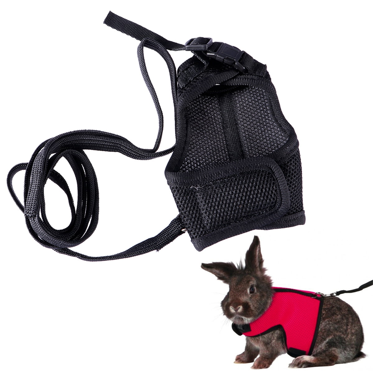 Raindrops Bunny Pet Traction Belt Black Leash Breathable Harness ...