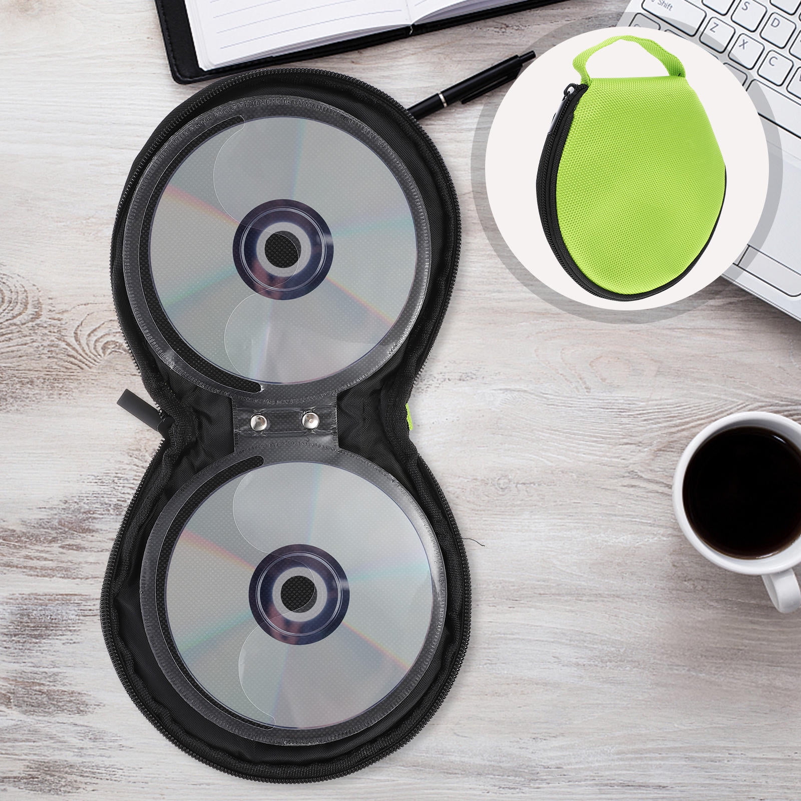 Raindrops CD Case 1Pack Green Non-woven Material for Car DVD Holder ...