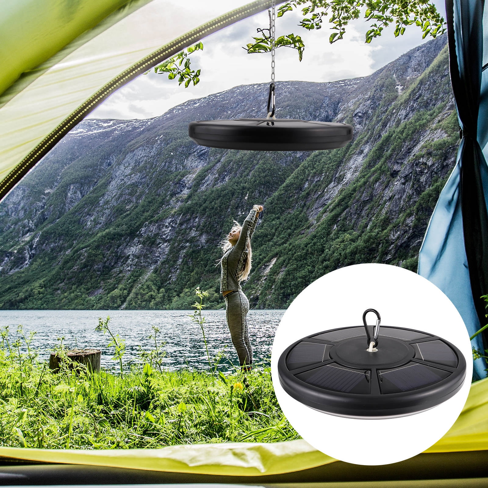 Raindrops Camping Solar Flag Pole Light 26LEDs Tent Flagpole Light ...