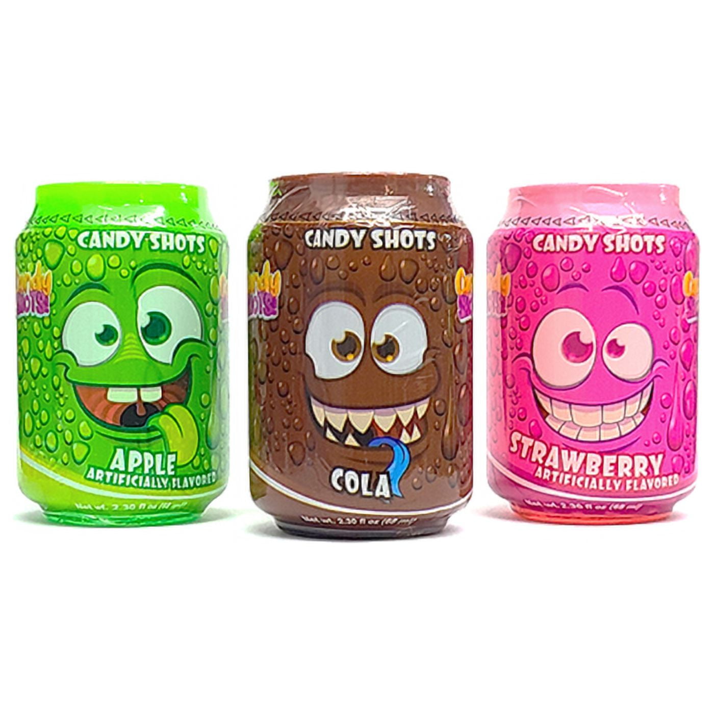 Raindrops Candy Liquid Shots, 2.3 fl. oz Cans, Strawberry, Cola and ...