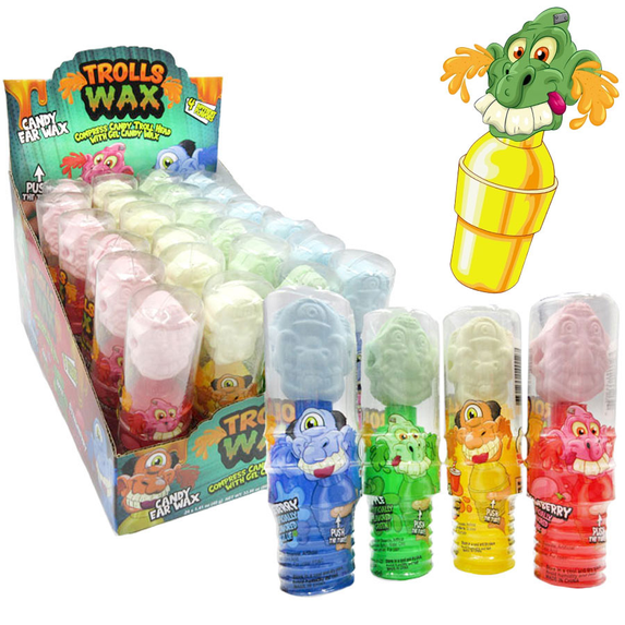 Raindrops Candy Wax Trolls, 4 Fruit Flavors, 24-Pack Display Carton ...