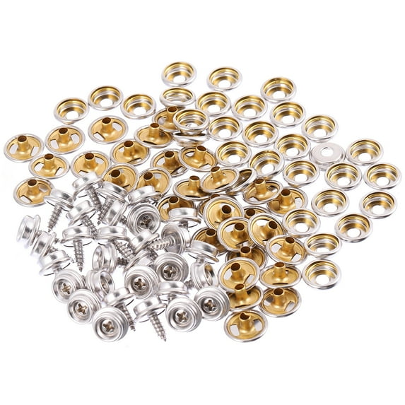 Raindrops Canvas Snaps Fasteners Boat Button Kit Wrench Duty Nut Silver ...
