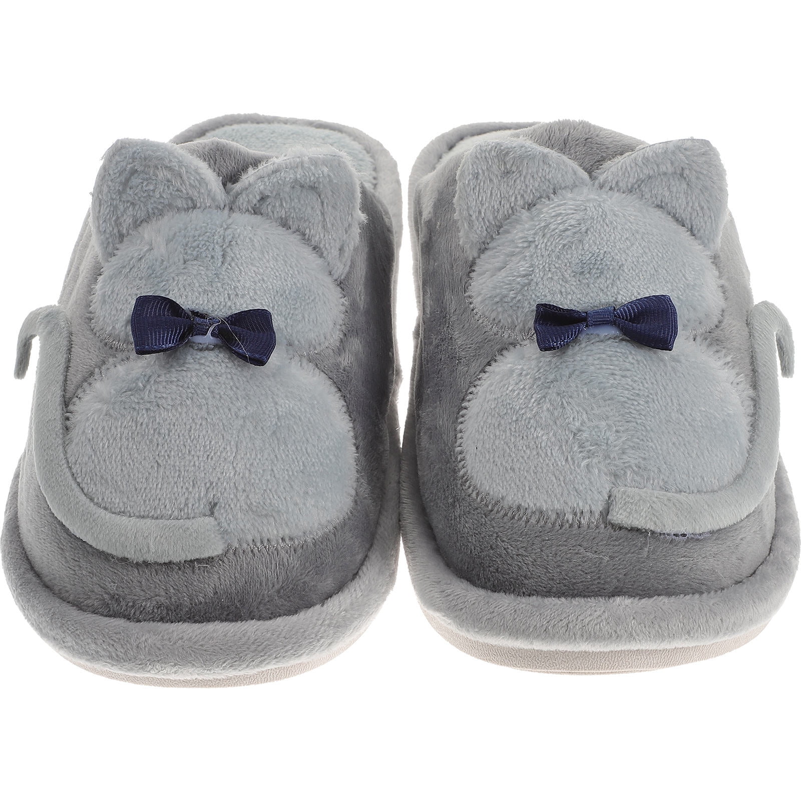 Kitandove Girls Animal Slippers Cat Shape Warm Cotton 1 Pair 9In Grey ...