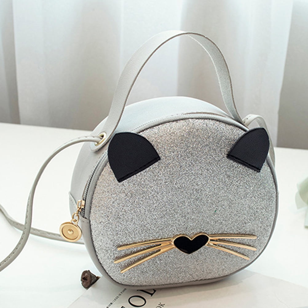 Raindrops Cat Shaped Purse Small Leopard Handbags for Girls Miss White ...
