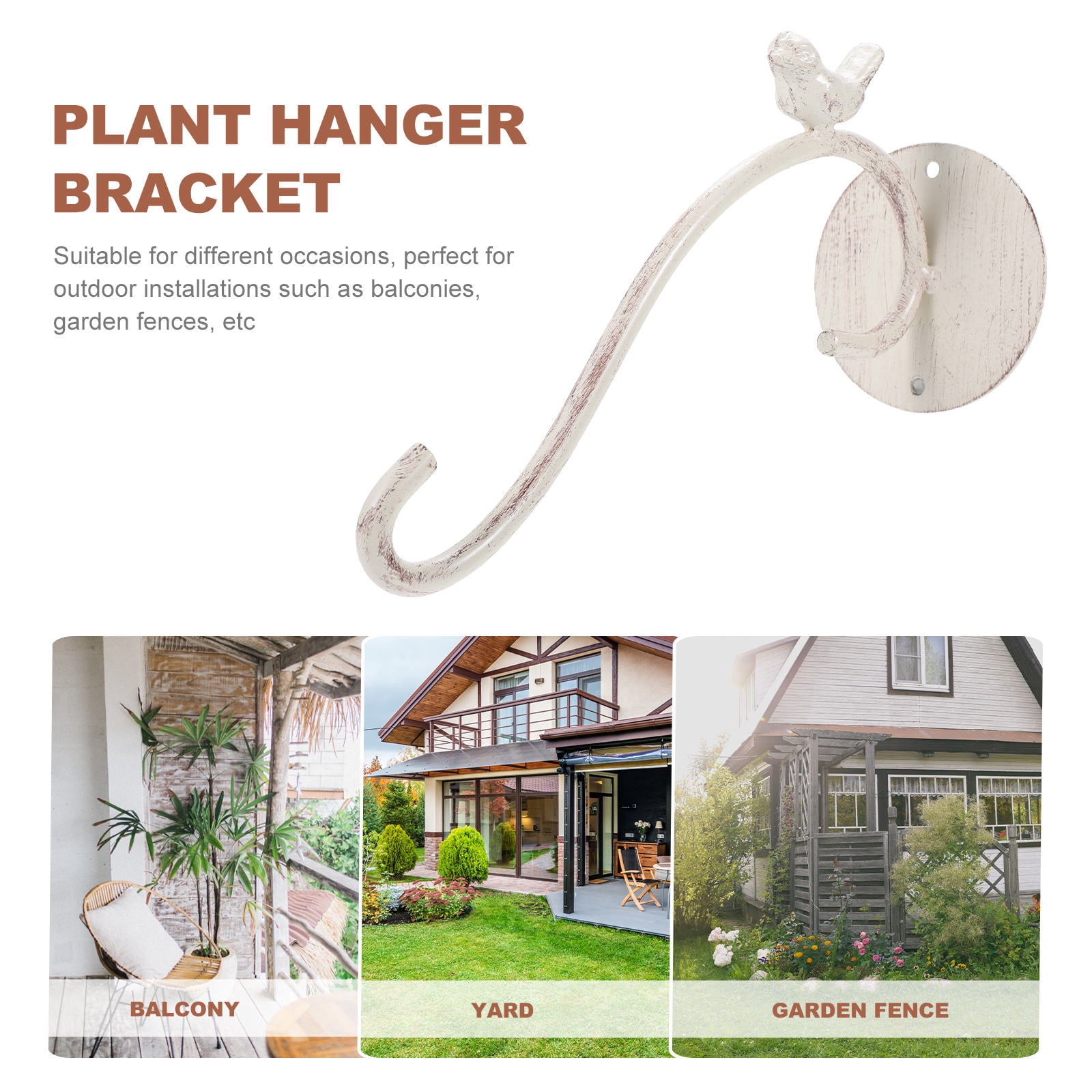 Raindrops Flower Pot Hanging Bracket Wall Mounted Plants Hanger Brown ...