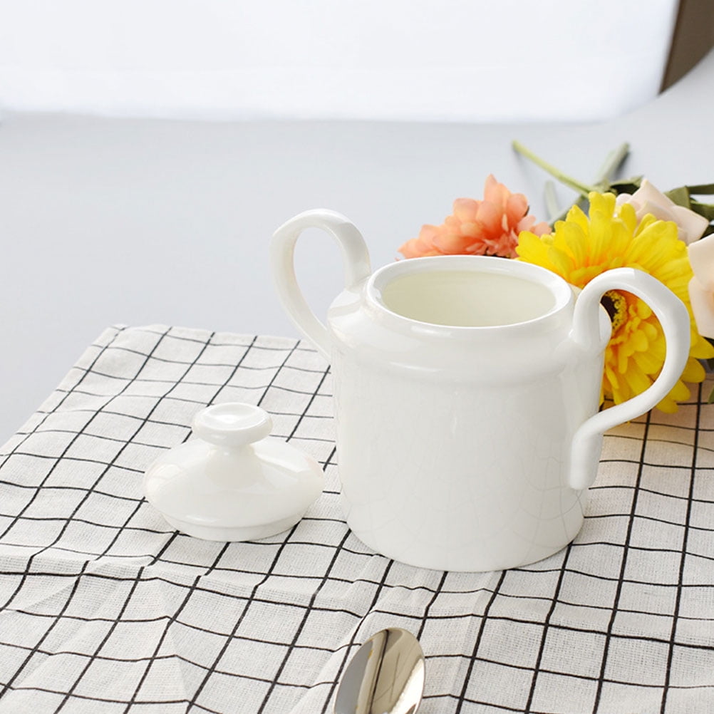 Raindrops Ceramic Cube Sugar Jar Milk Can Dessert Bowl Porcelain White ...