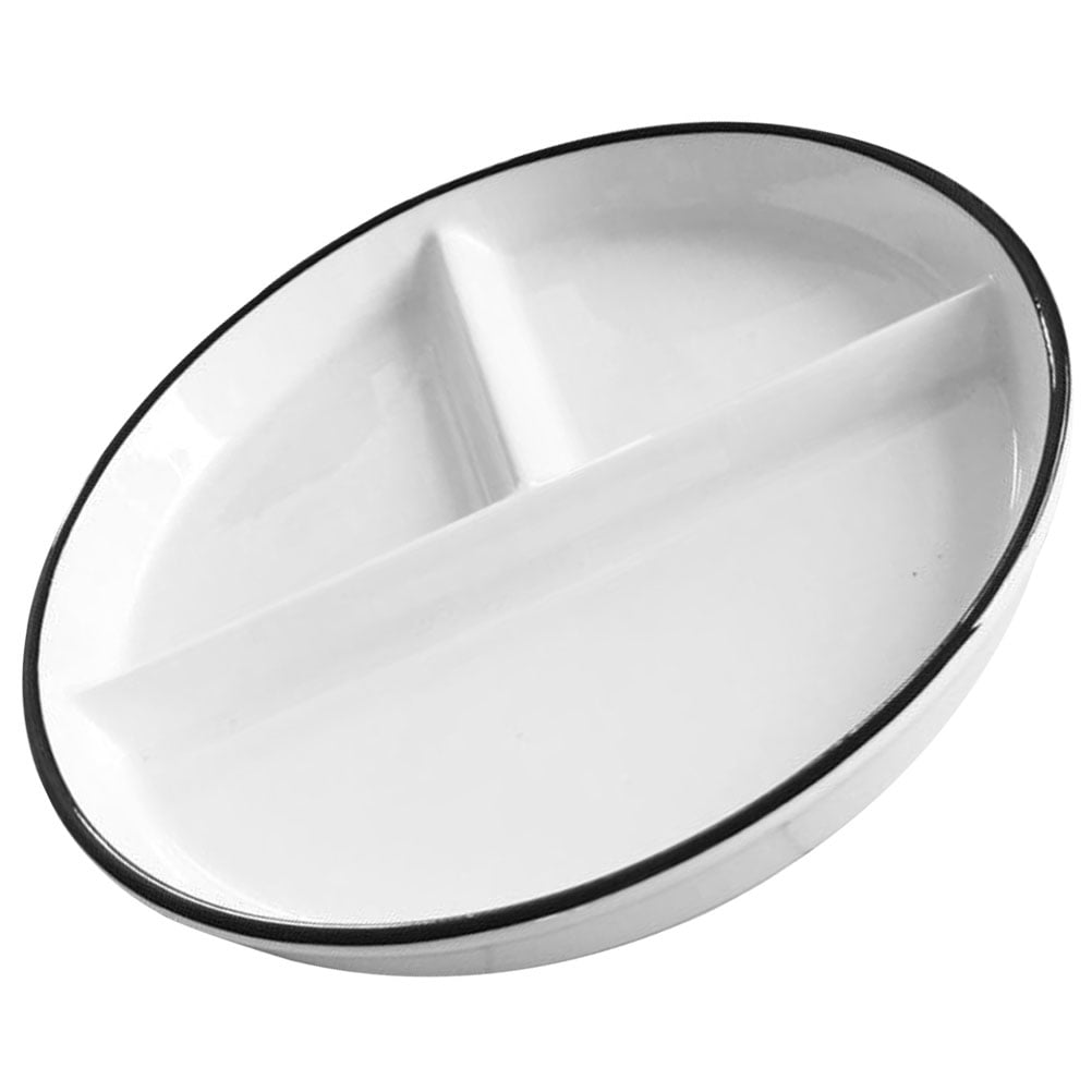 Raindrops Ceramic Divided Serving Dish Portion Control Dish Home ...