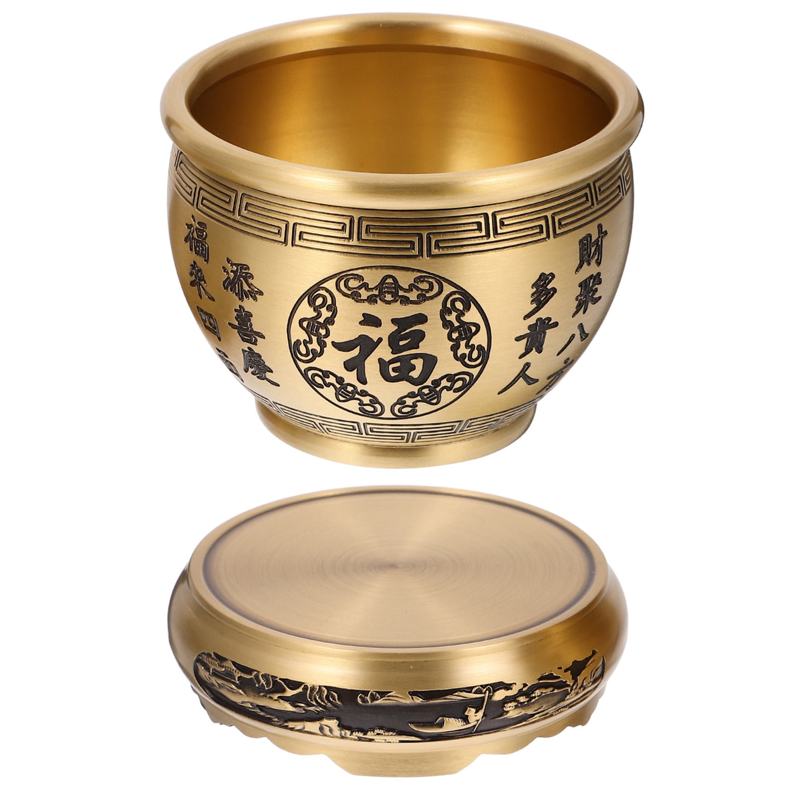 Raindrops Copper Bowl Large Brass Fortune Basin Golden 1Pack - Walmart.com