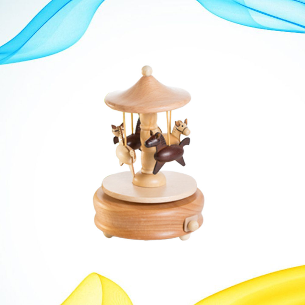 Raindrops Chocolate Carousel Wind Up Music Box for Music Listening ...