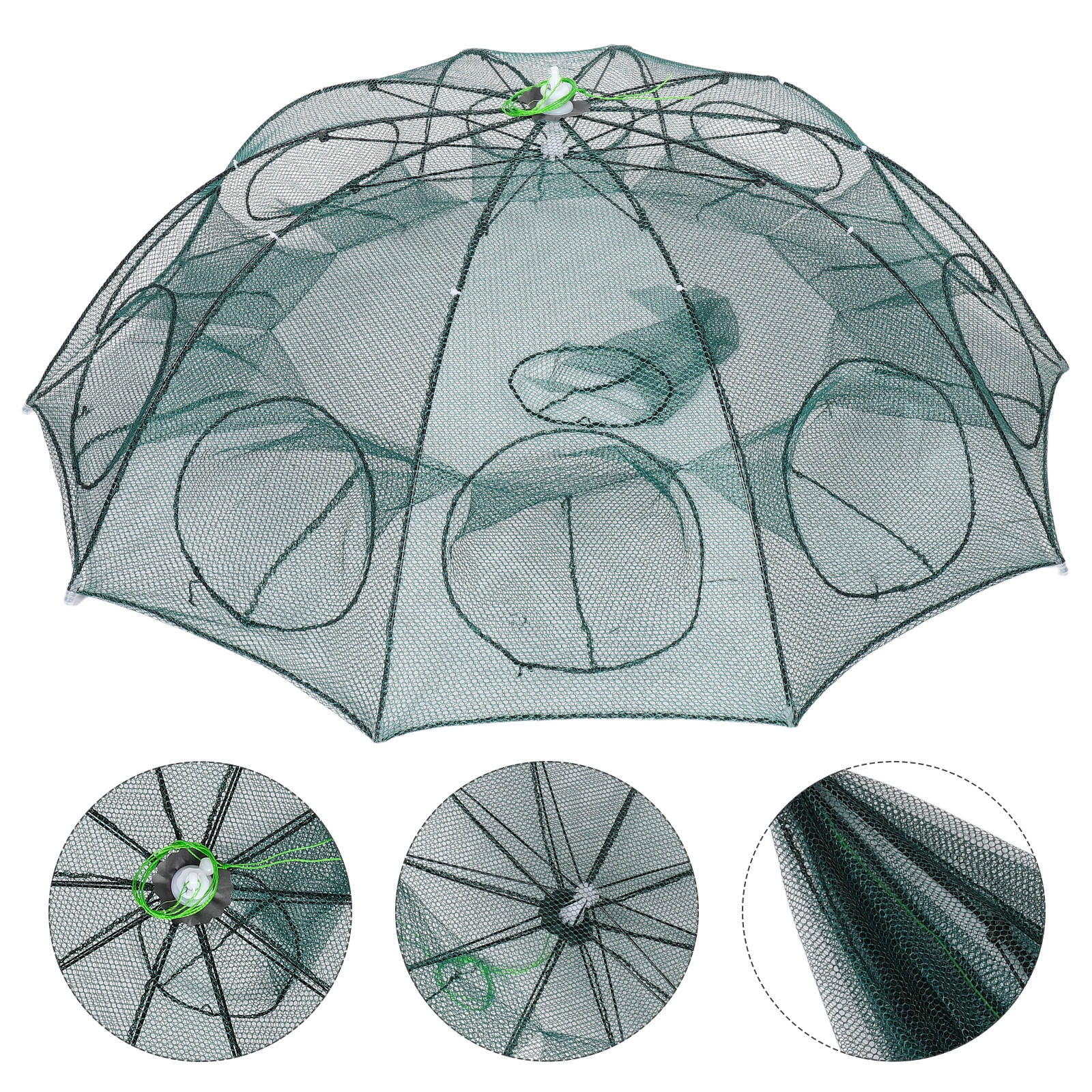 Nylon Folding Bait Fish Nets Anneome 3-Pack Foldable Fishing Nets ...