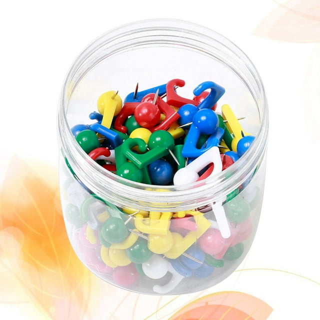 Raindrops Colorful Map Tacks with Storage Can for Home Office Use Multi ...