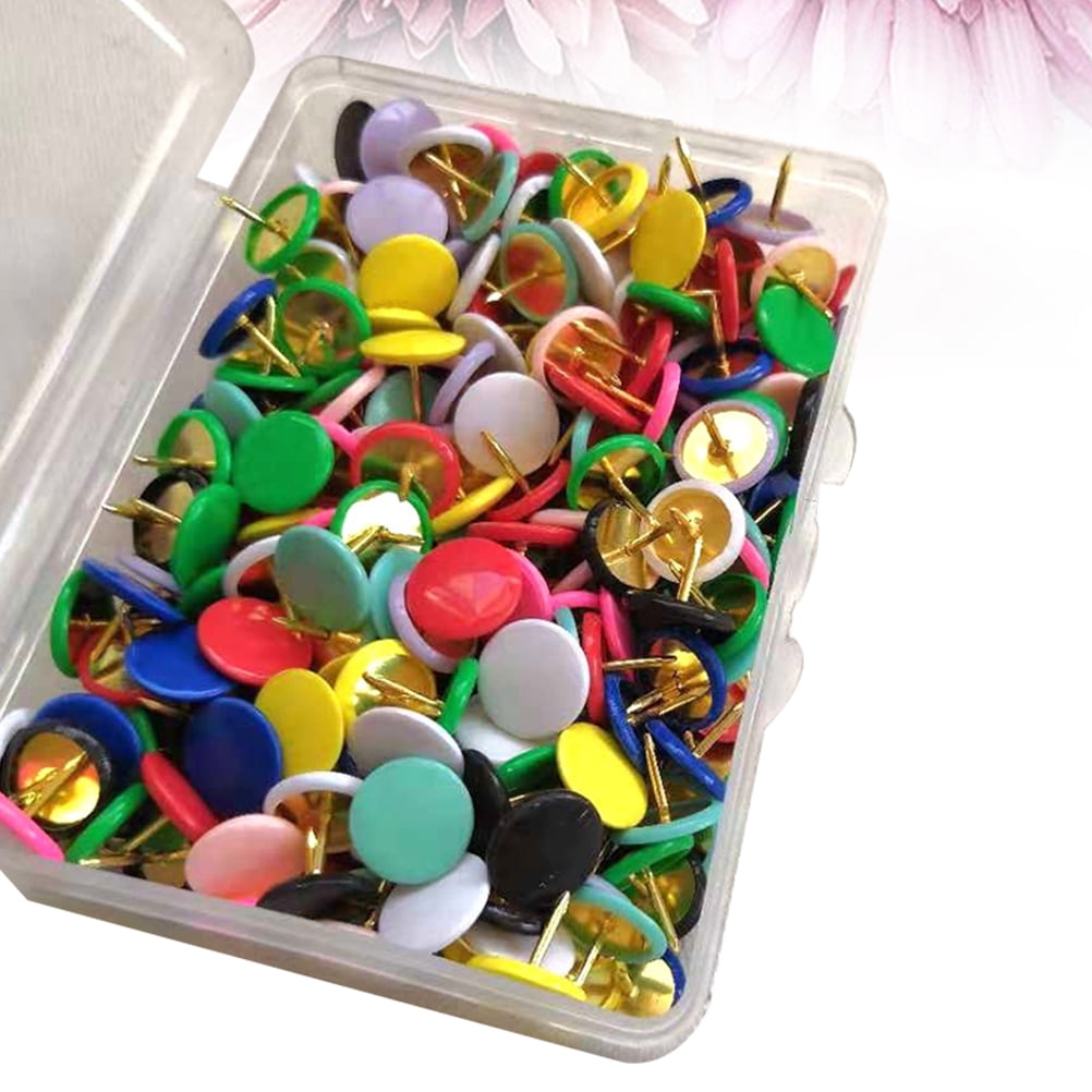Raindrops 300Pcs Assorted Color Plastic Push Pins Flat Drawing Pin for ...