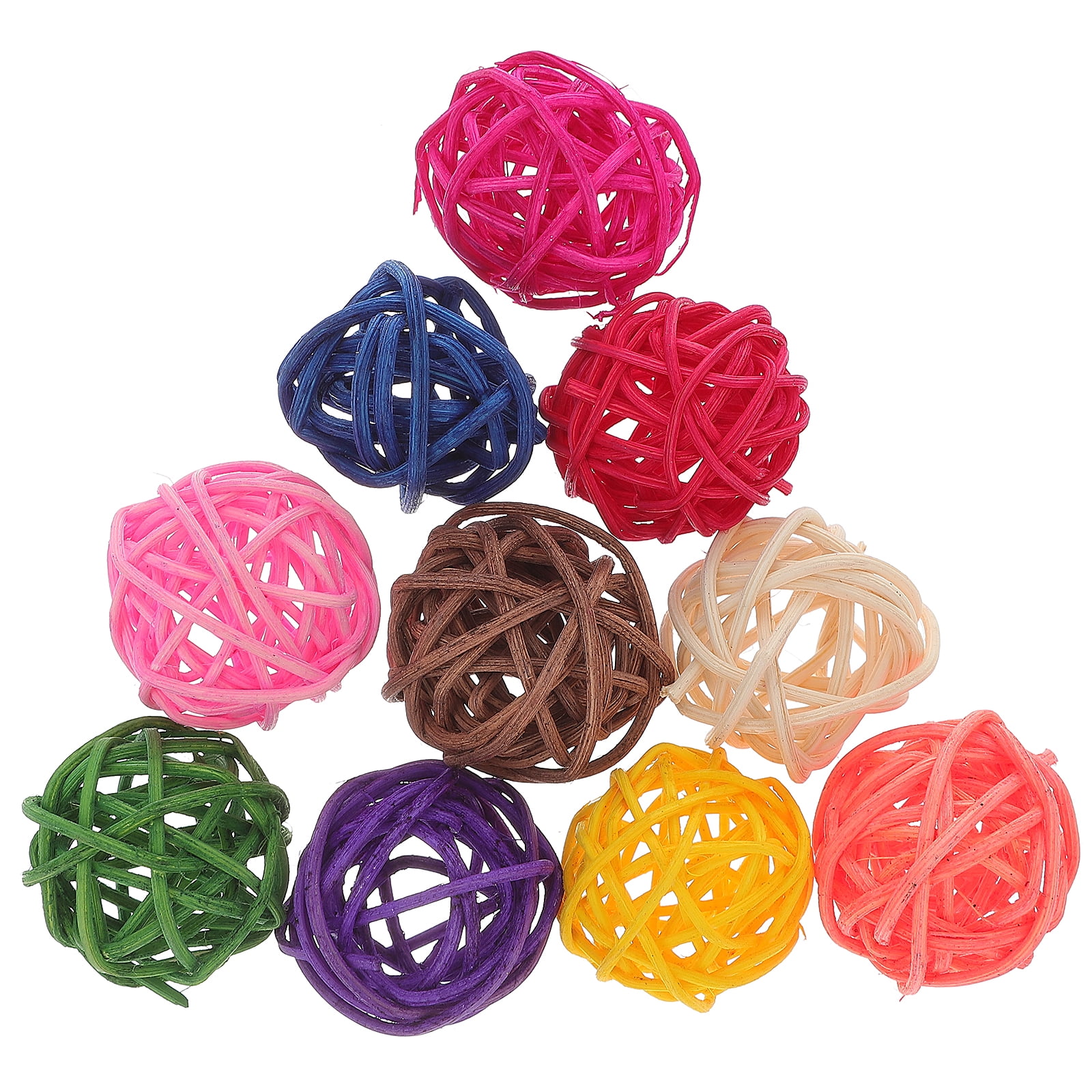 Raindrops 10Pcs Rattan Willow Branch Balls Parrot Chew Toys Bird Cage ...