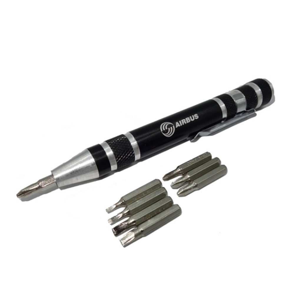 Raindrops Compact Black Pen Screwdriver Set with Non slip Engraved ...