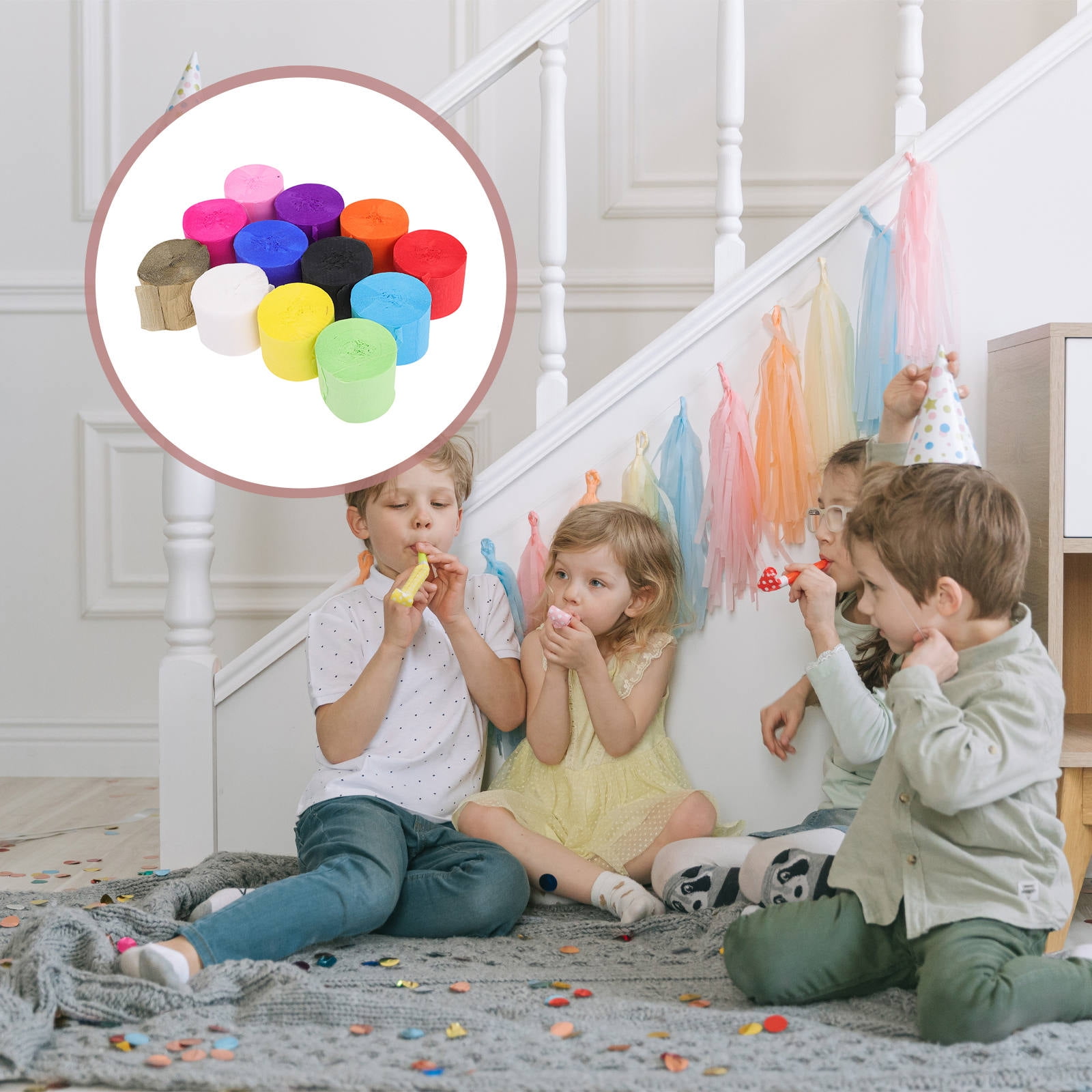 Raindrops Crepe Paper Streamer 3.5cm x 10m 13 Rolls Assorted Color For ...