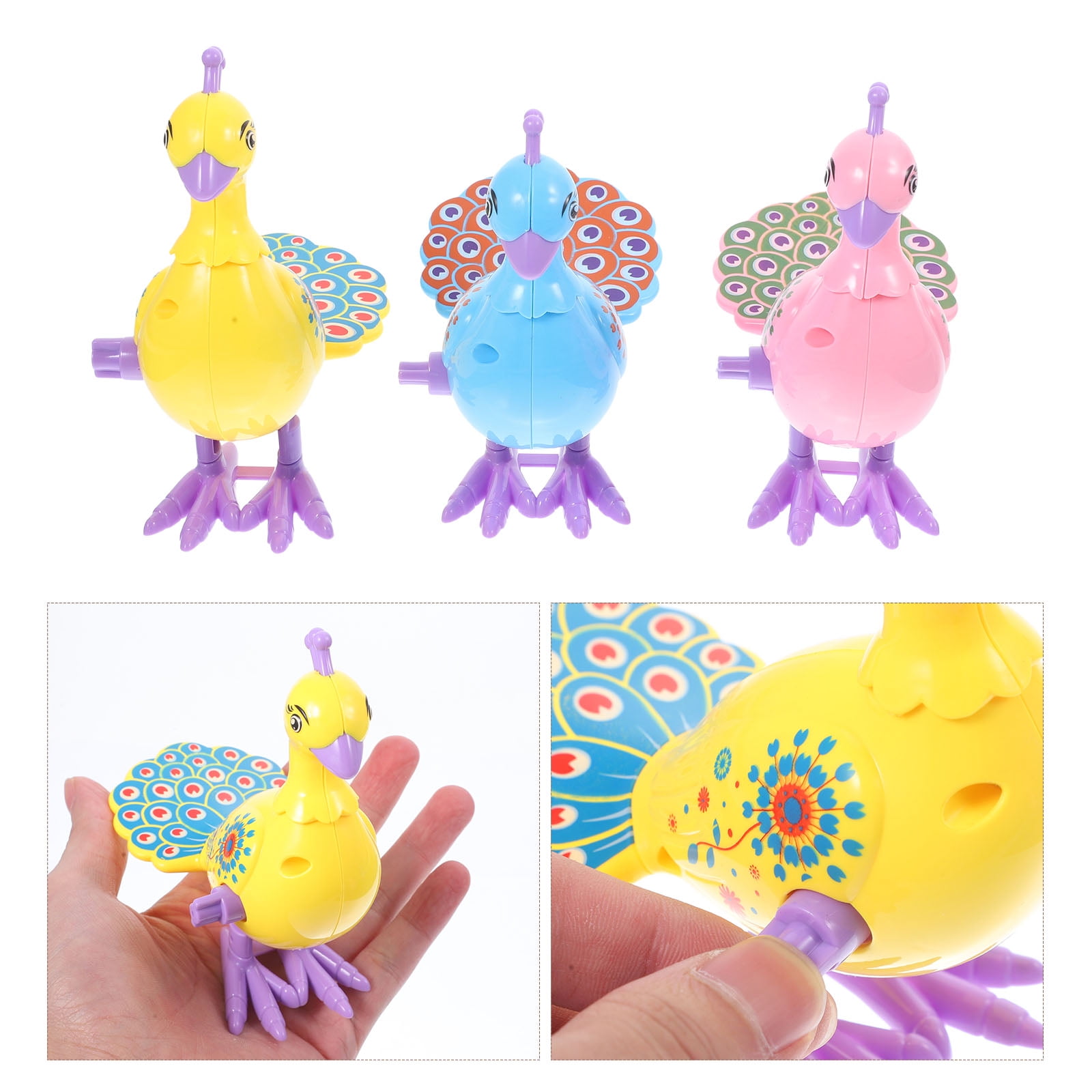 Raindrops Cute Clockwork Peacock Toys for Kids with Cartoon Shape ...