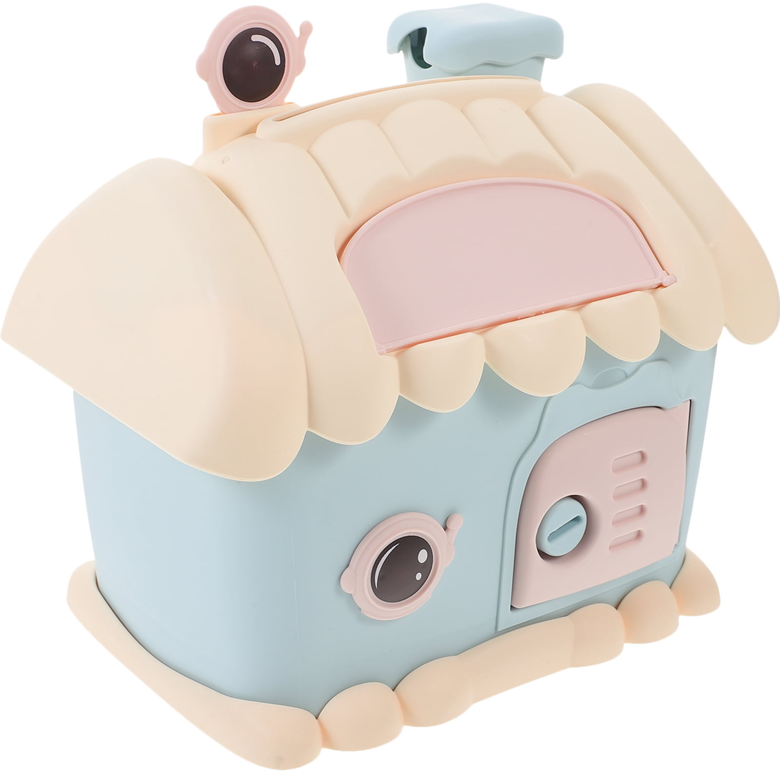 Raindrops House Shaped Money Box Sky-Blue Plastic for Children 1Pcs 7 ...