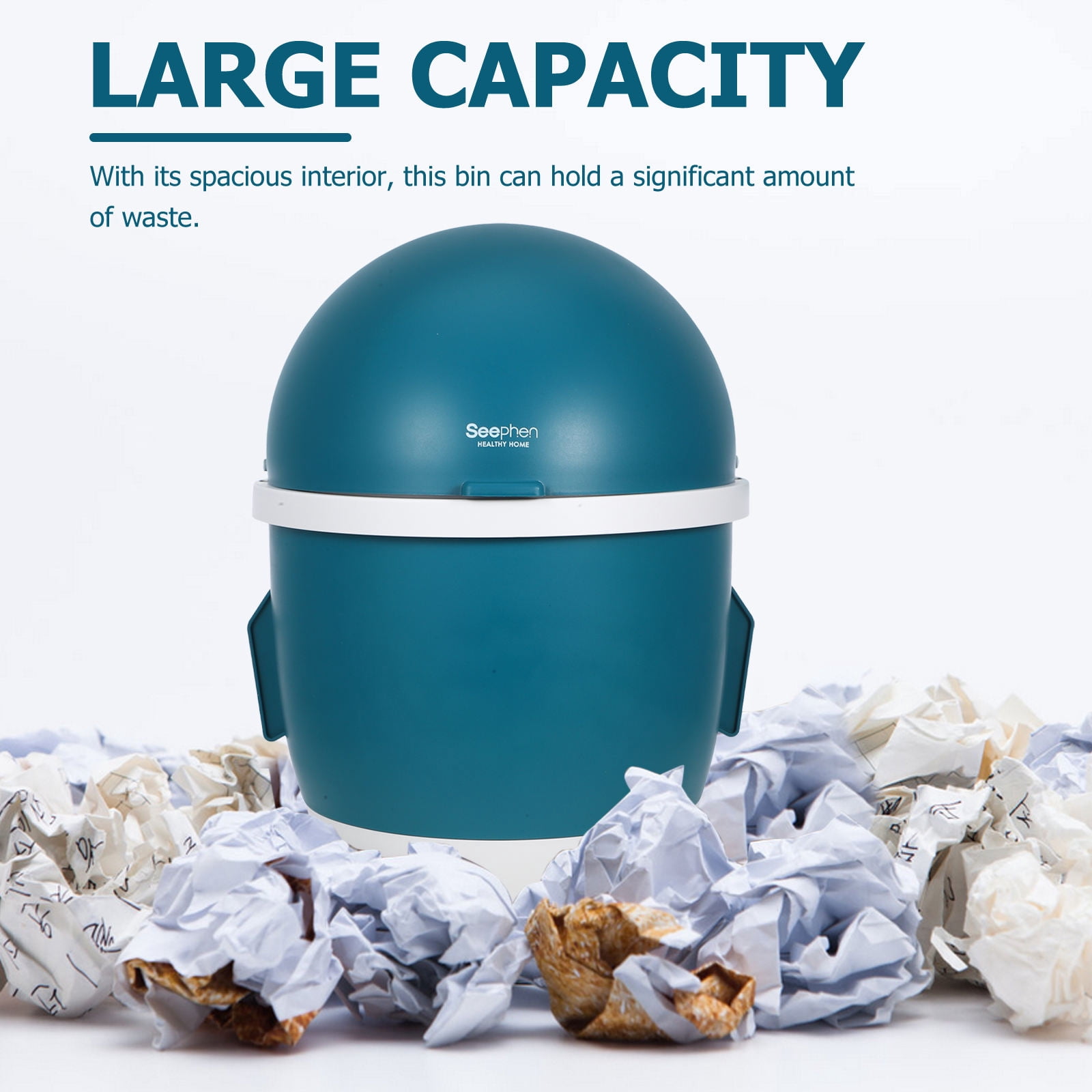 Raindrops Stylish Rocket Shaped Trash Can Green PP Large Capacity for ...