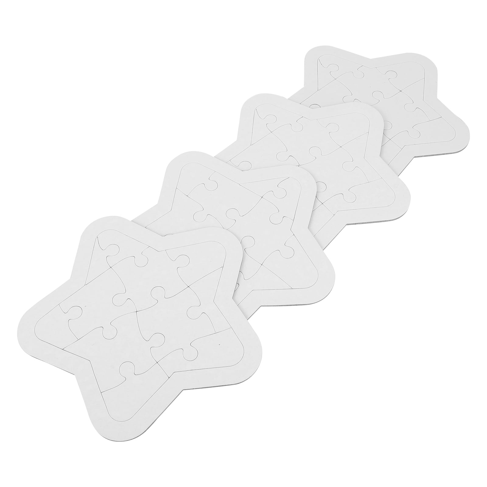 Raindrops DIY Blank Puzzle Pieces on White Paperboard for Kids to Draw ...