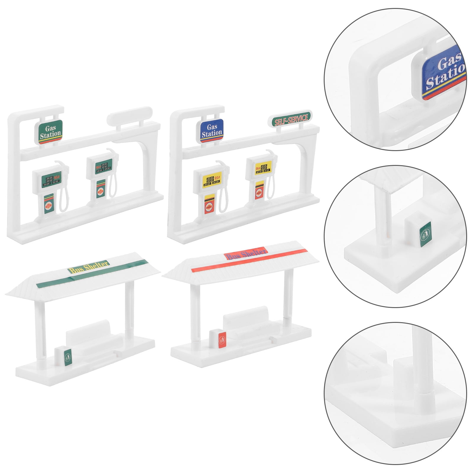 Raindrops DIY Bus Shelter and Gas Station Models ABS Material ...