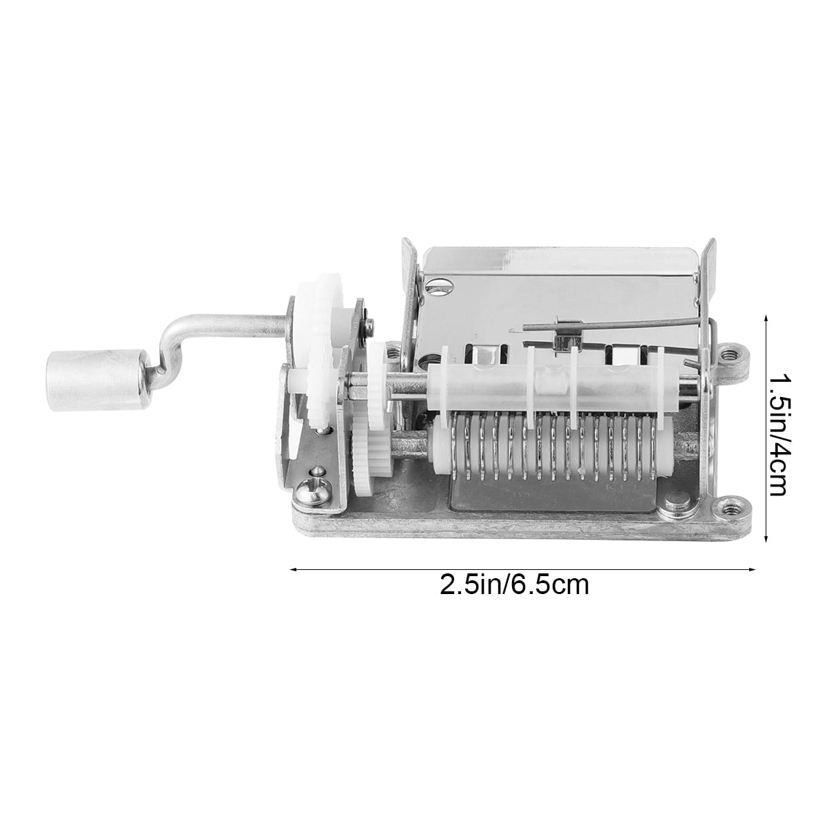Raindrops DIY Design Silver Tone Hand Crank Operation Musical Box 2.6 x ...