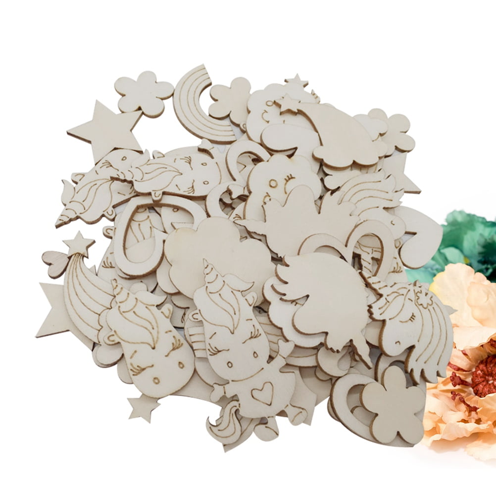 Raindrops DIY Wooden Craft Project Unpainted Natural Wood Slices with ...