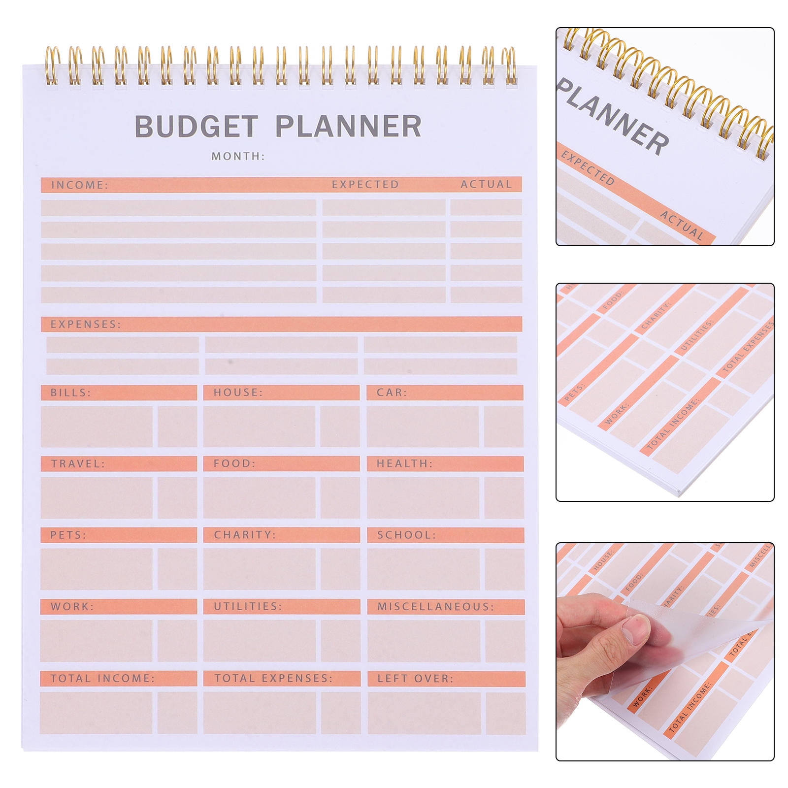 Raindrops Daily Budget Spiral Notebook Cash Management Tearable Planner ...