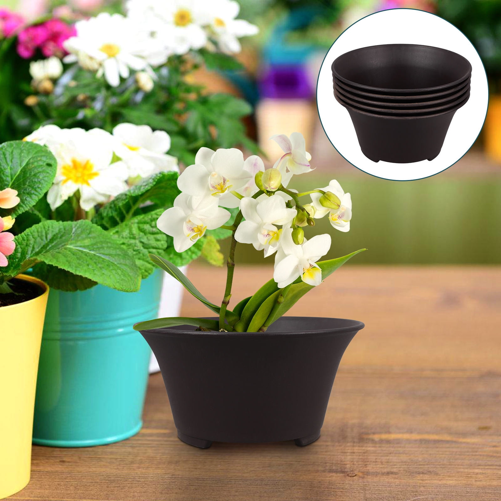 Raindrops Dark Brown Plastic Plant Pots for Garden Made of Durable PP ...