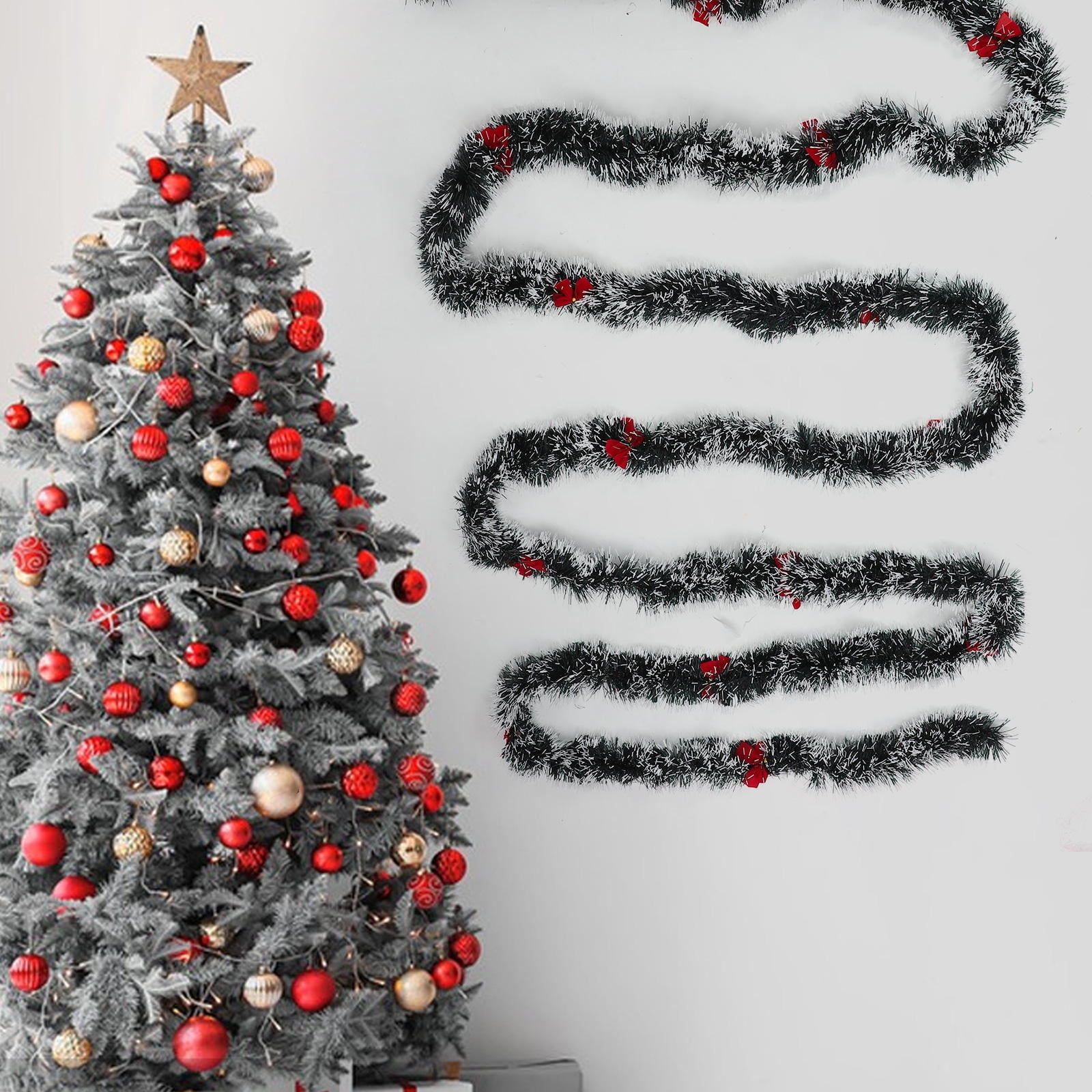 Raindrops Dark Green Christmas Garland Decor for Holiday Parties and ...