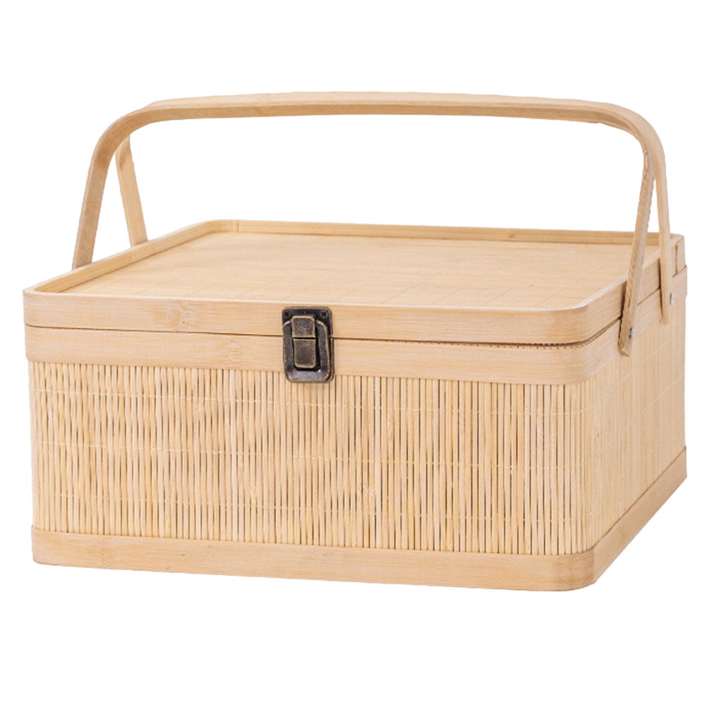 Raindrops Decorative Bamboo Basket Bamboo Storage Basket Rustic Style ...
