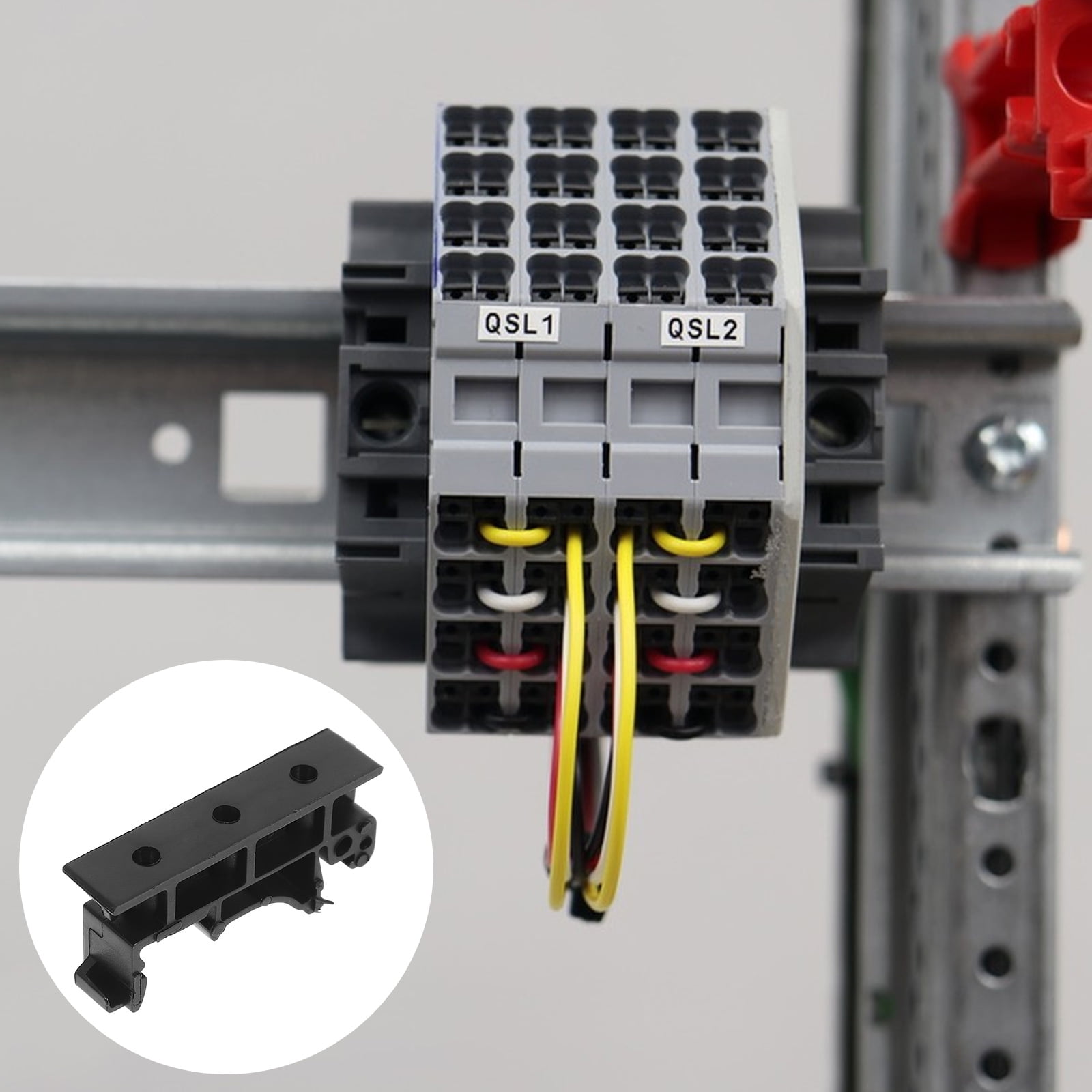 Raindrops Din Mounting Guide Rail Buckle Bracket 4.50X2.00X1.20CM Black ...