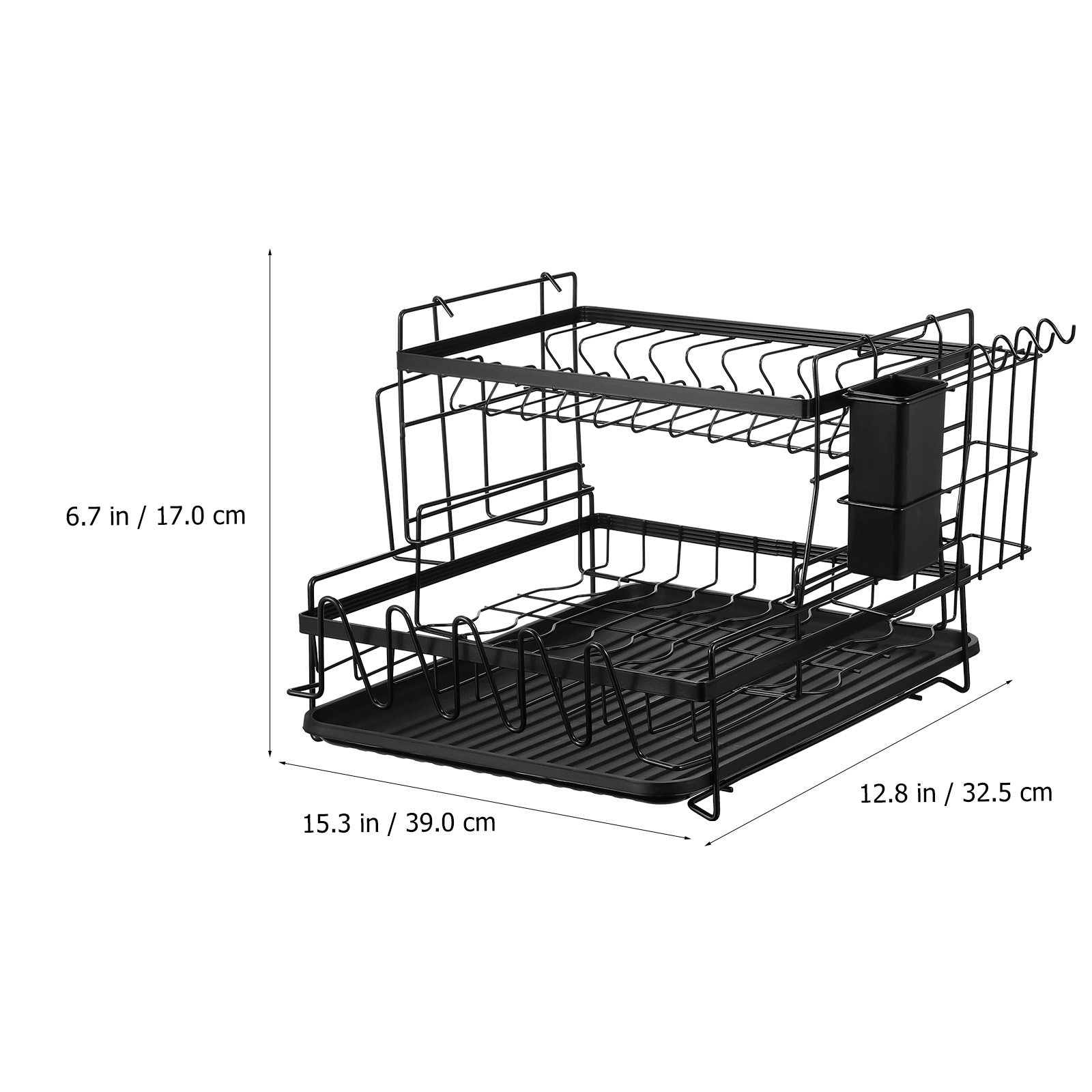 Raindrops Dish Drying Rack Double Tier Large Capacity Dish Rack with ...