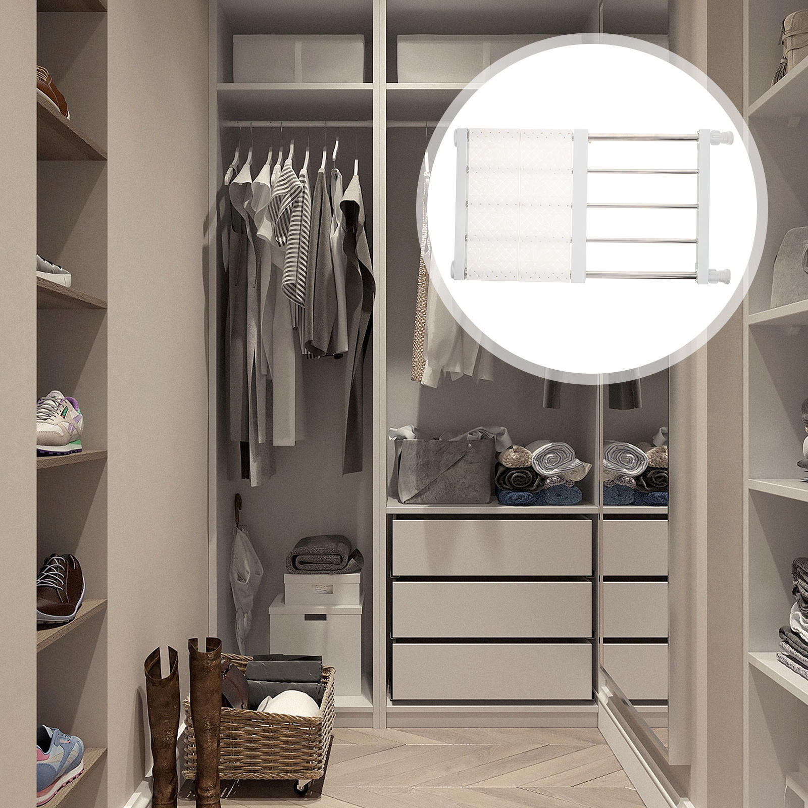 Raindrops Divider Partition Storage Rack Easy to Fix Shelf Retractable ...