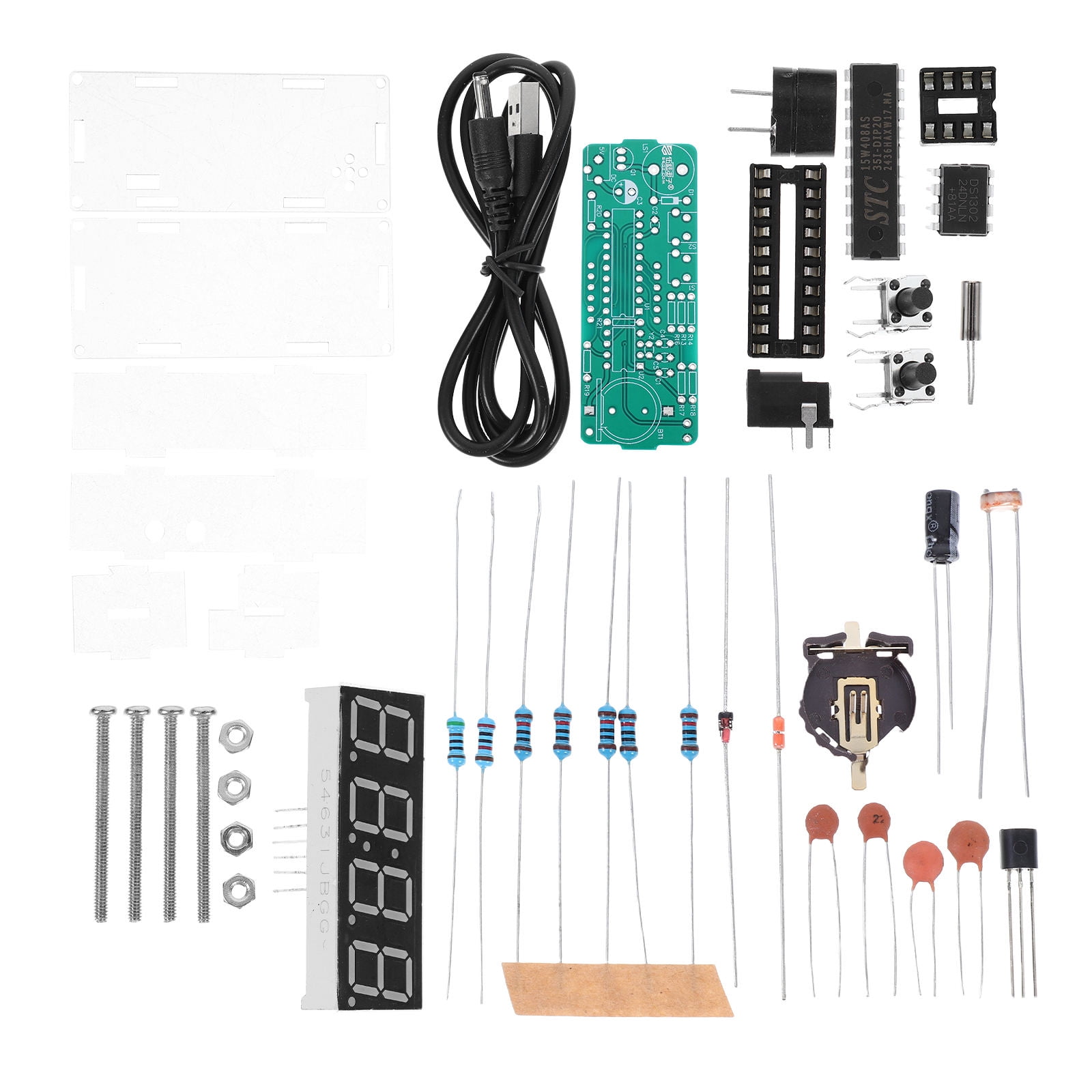 Raindrops Diy Digital Clock Kit With Temperature And Date Display ...