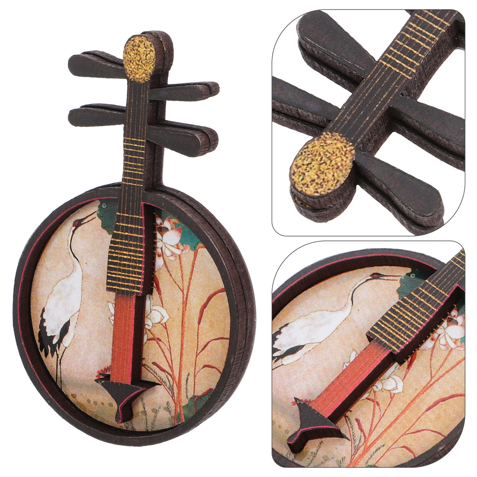 Raindrops Dollhouse Instrument Toys Mini Lute Figurine Ornament ...