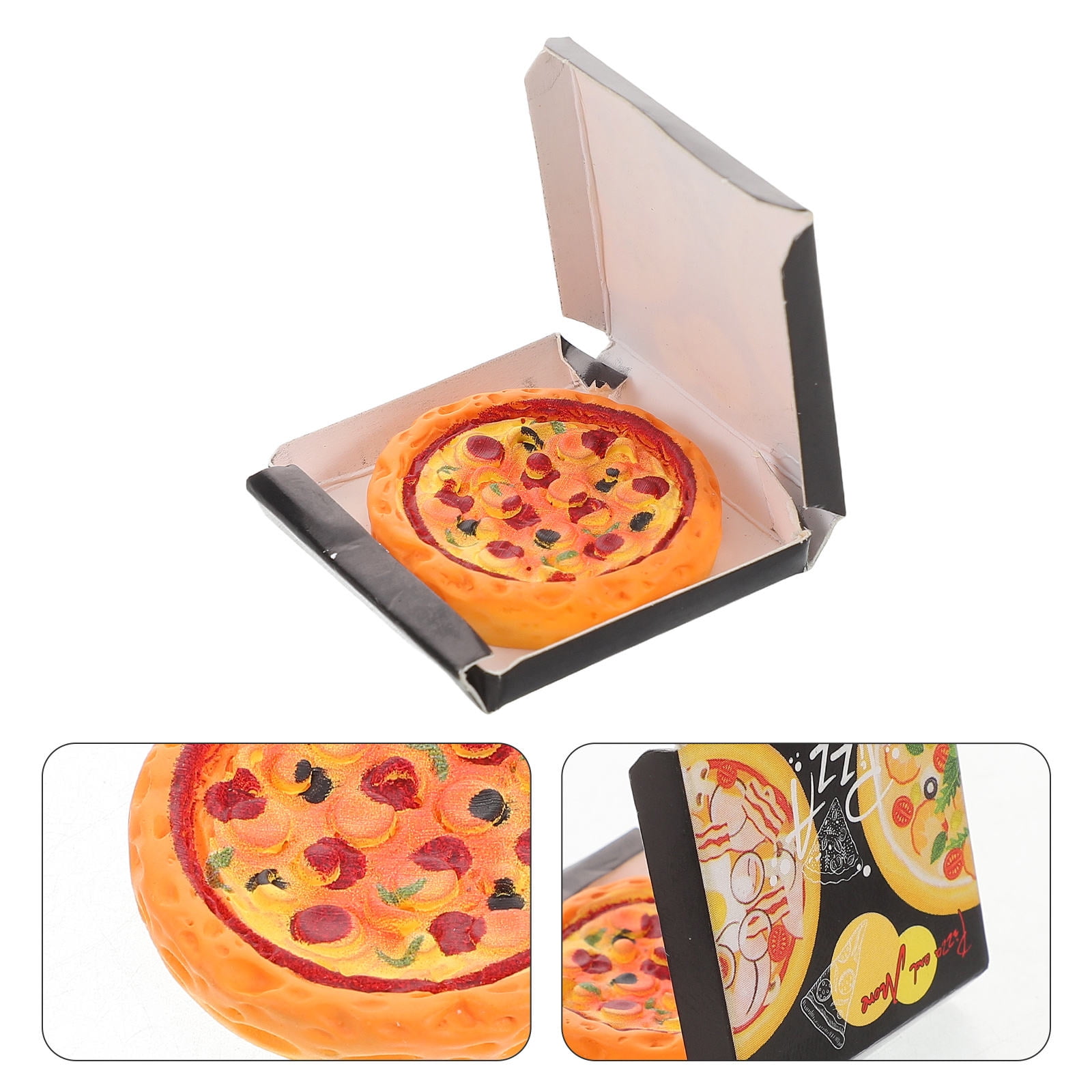 Raindrops Dollhouse Miniature Pizza Prop Realistic Takeout Pizza in ...