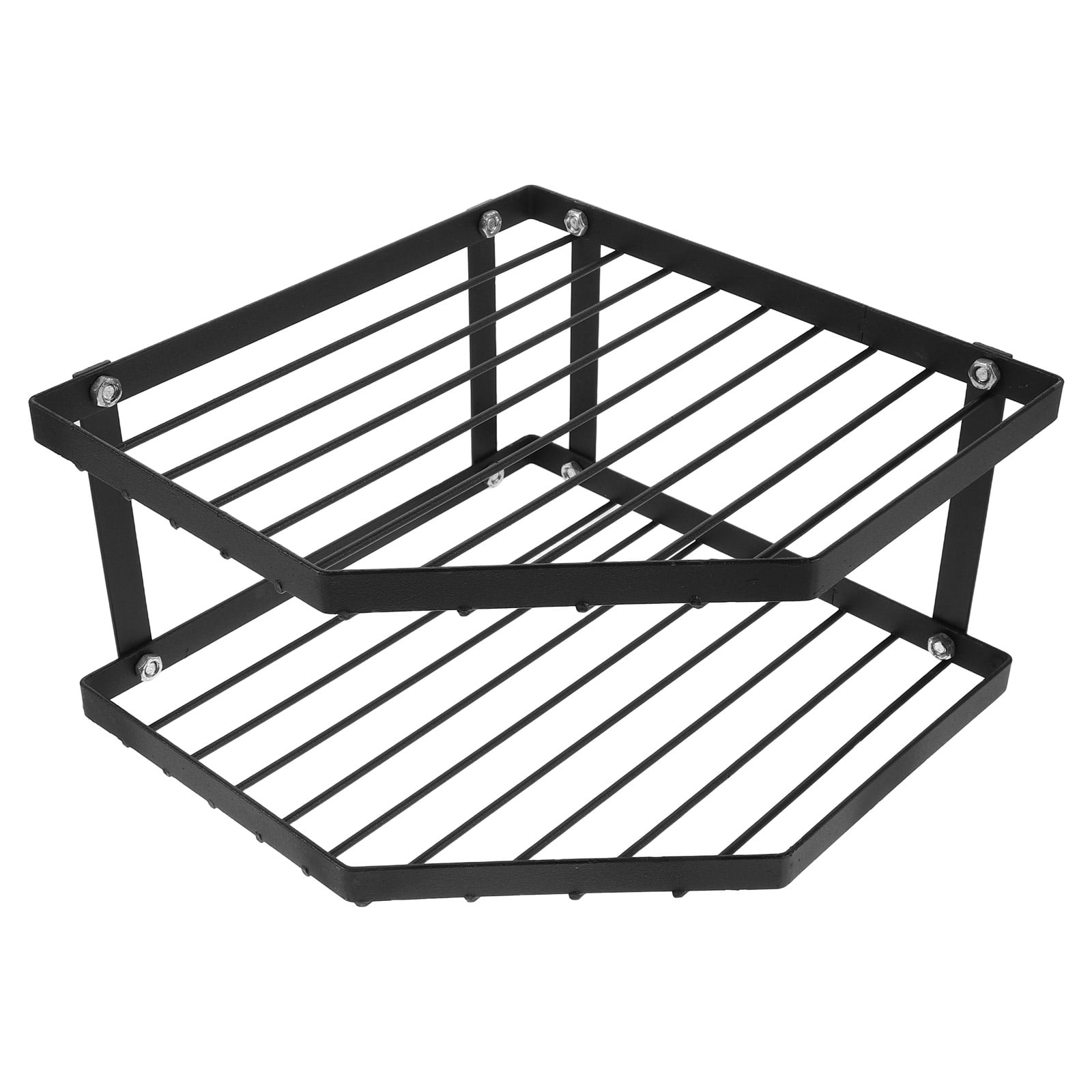 Raindrops Sturdy Black Carbon Steel Corner Pot Rack for Kitchen ...