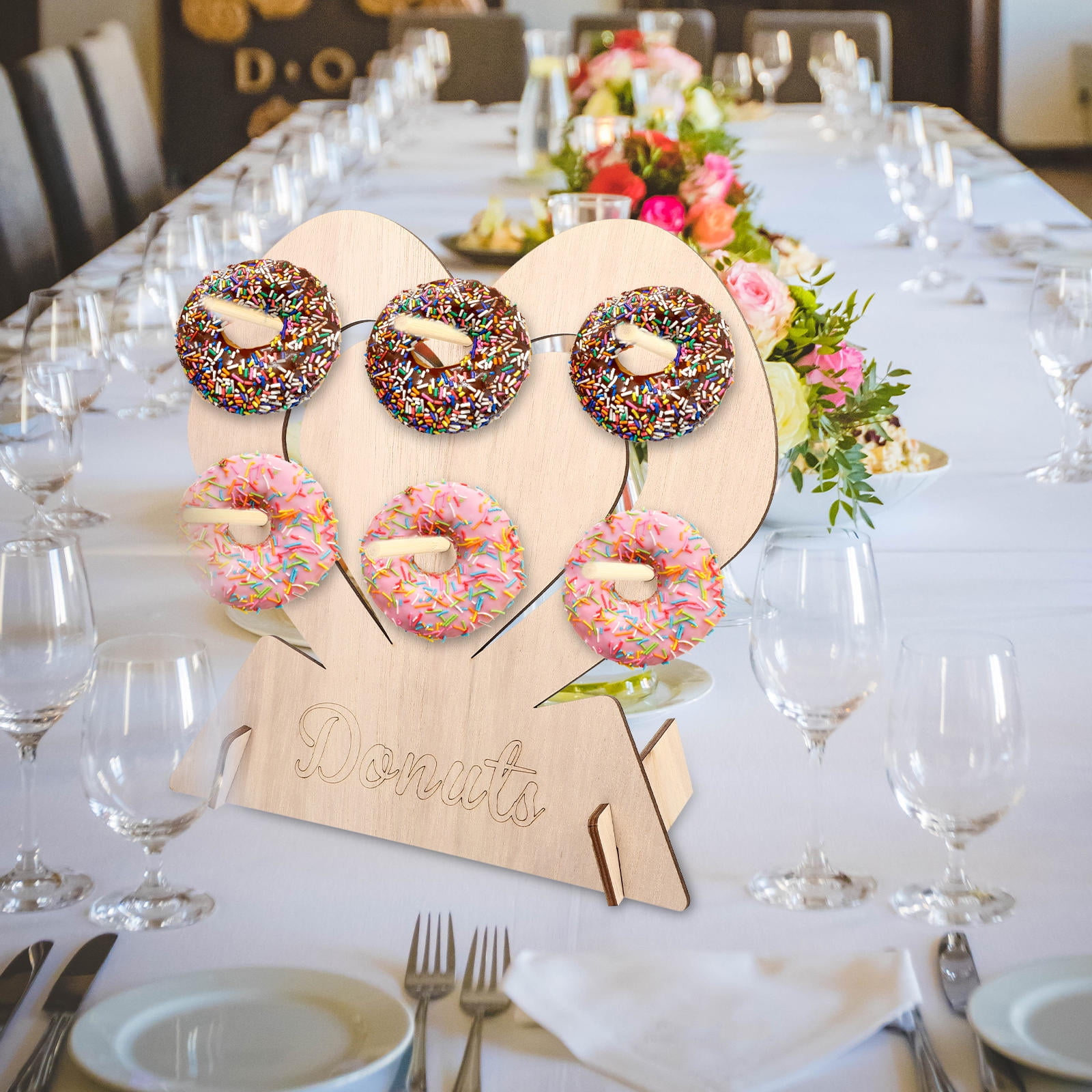 SEWACC Doughnuts Display Rack Assorted Color Wood 1Set 11.8X11.8X3.1In ...