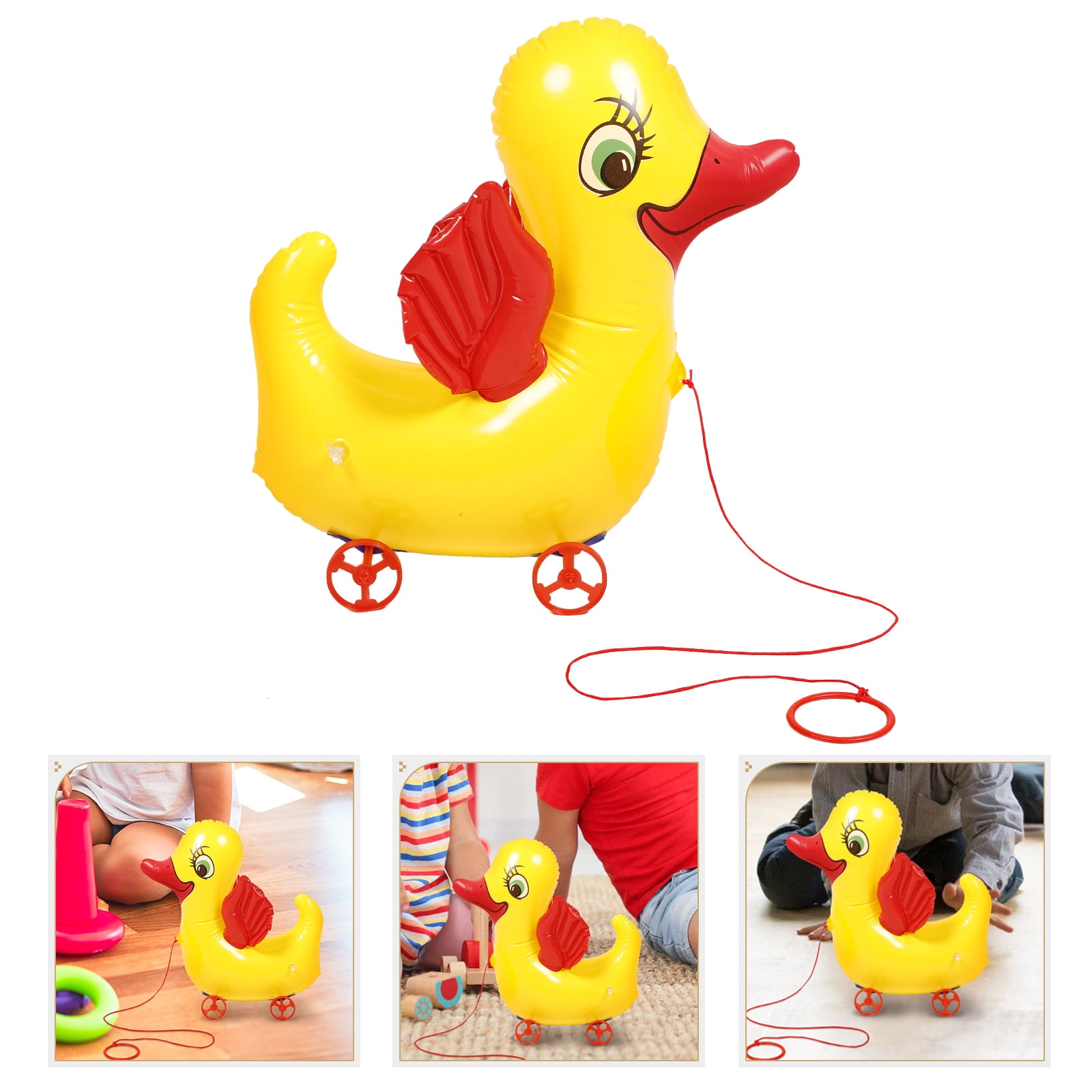 Raindrops Duck Shaped Walking Balloons 1Set Plastic Inflatable Farm ...