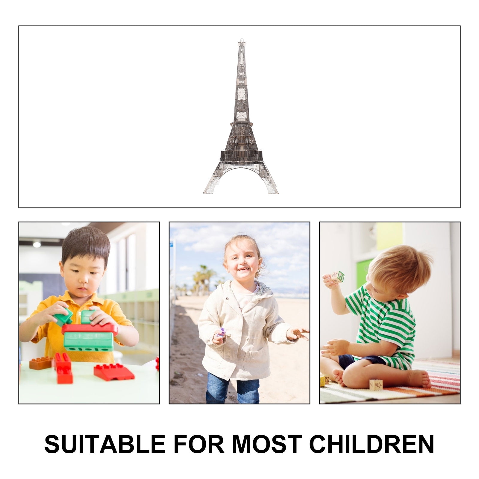 Raindrops Educational Building Toy Eiffel Tower Puzzle Kids Child Grey ...