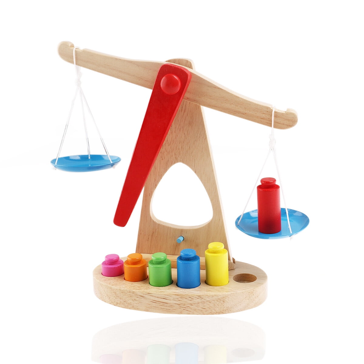 Raindrops Educational Wooden Balance Scale Toy for Kids with 6 Colorful ...