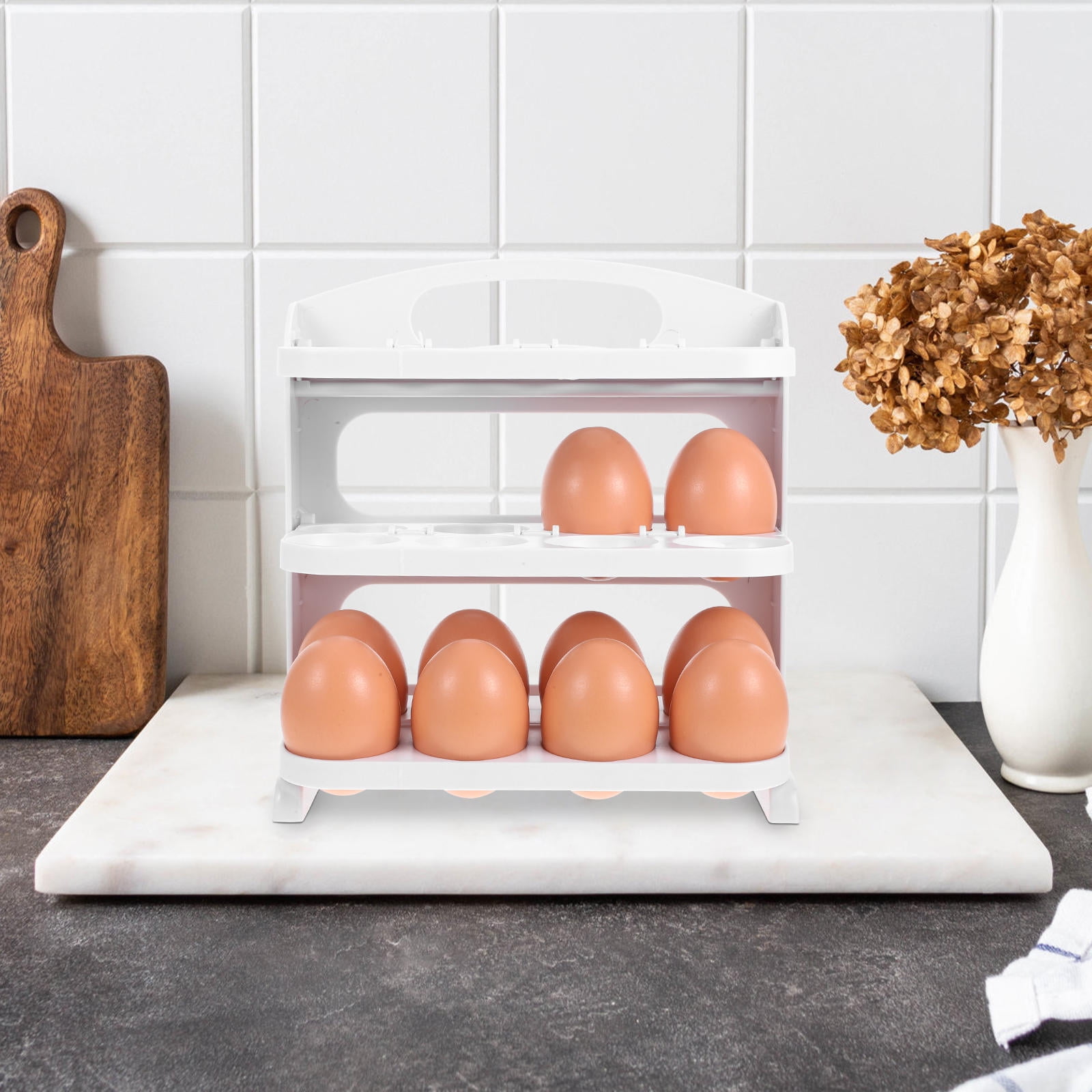 Raindrops Egg Storage For Refrigerator Side Door Foldable Egg Tray For ...