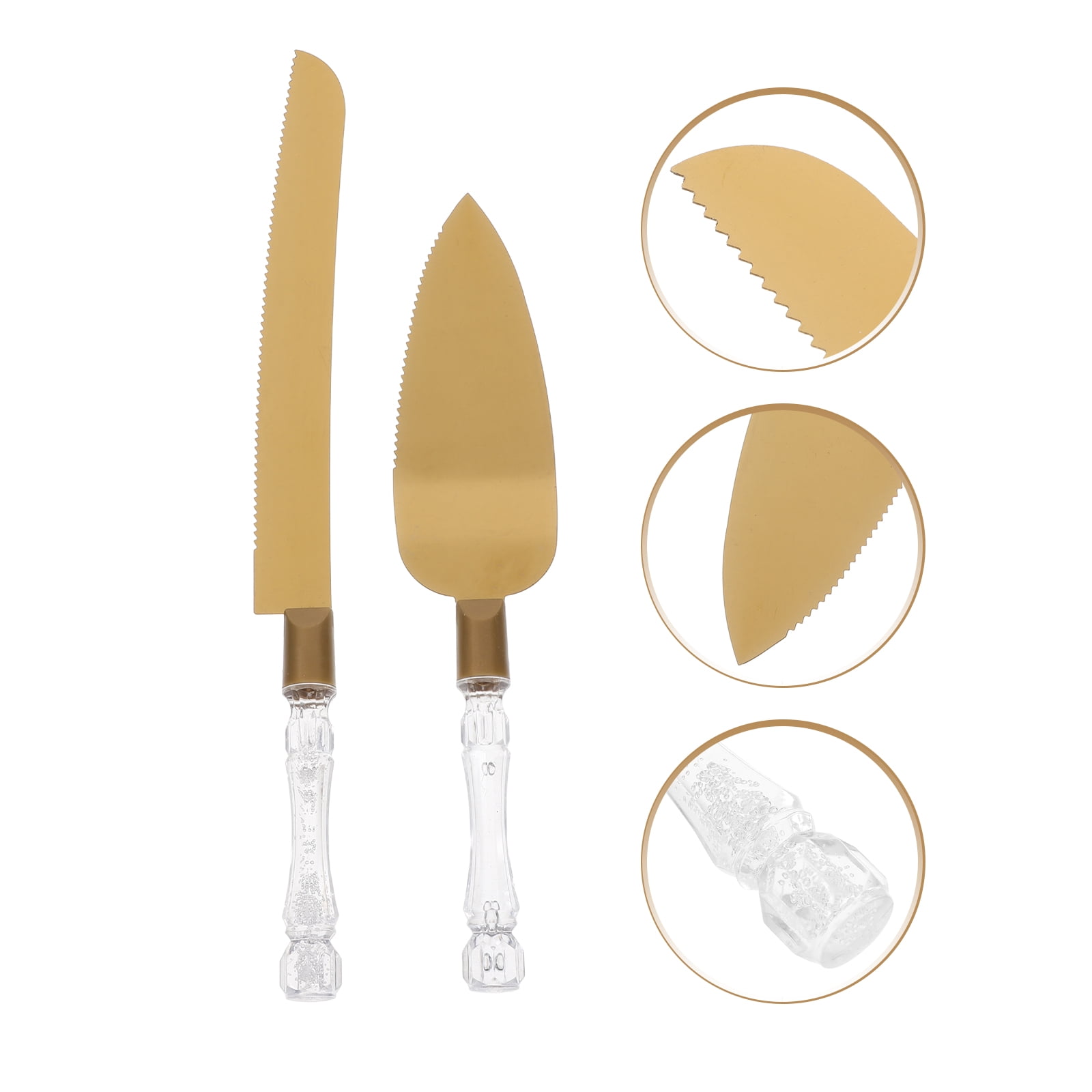 Raindrops Elegant Crystal Handle Cake Knife and Server Set for Weddings ...