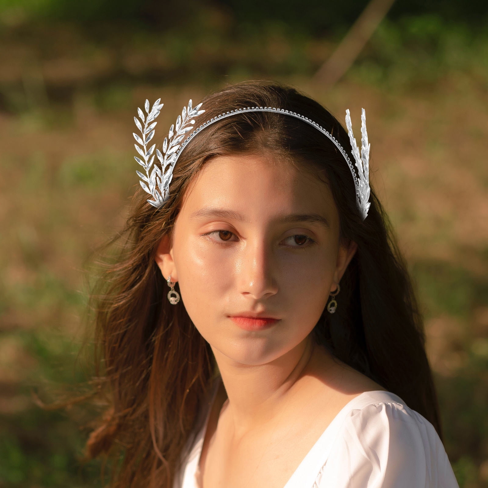 Raindrops Elegant Rhinestone Wedding Headband with Leaf Design for ...