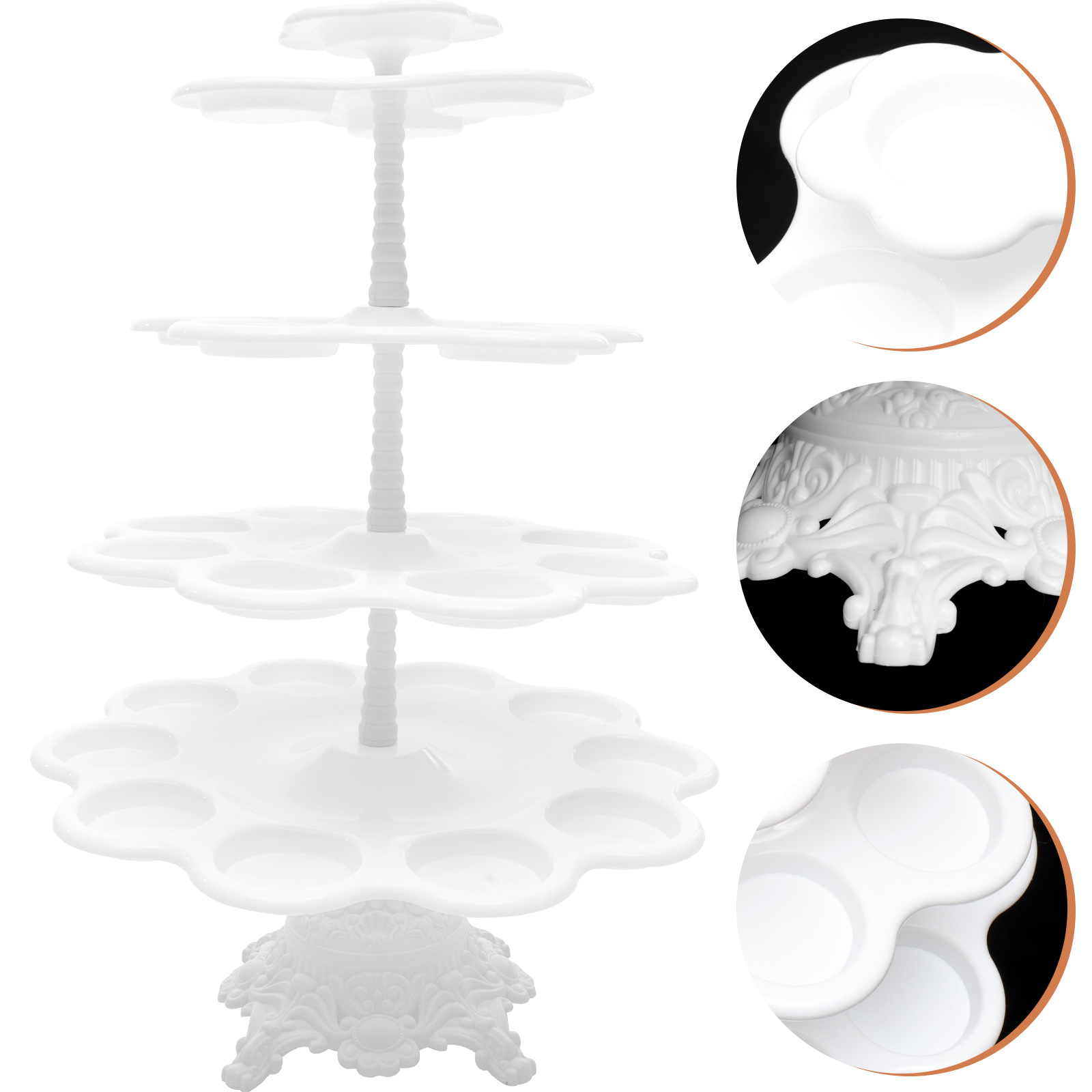 Raindrops Elegant White PP Cupcake Stand for Decoration MultiLayer ...