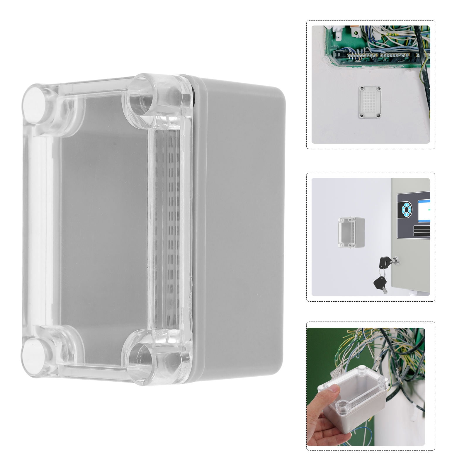 Raindrops Enclosure Outdoor Abs Junction Box With Transparent Lid Cover ...
