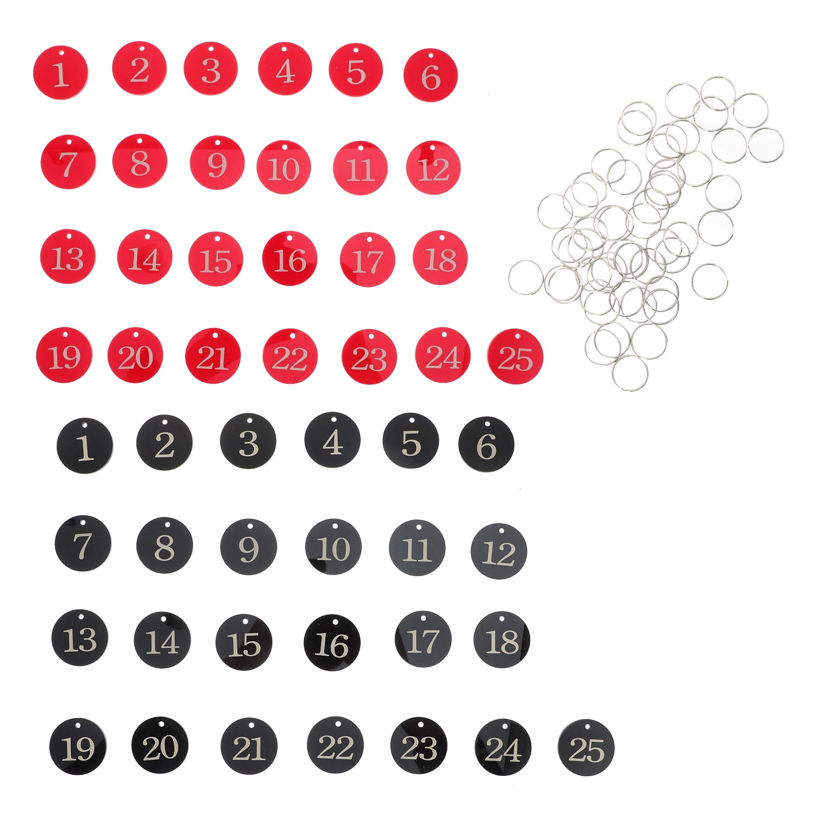 Raindrops Engraved Acrylic Number Tags Key Ring Numbered Sign Fitness ...